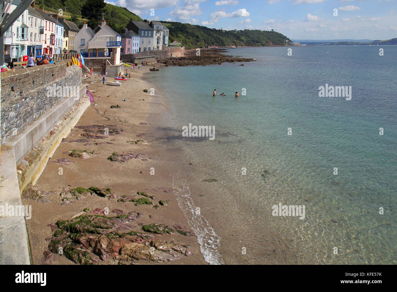 the beach and holiday village of kingsand on the south cornwall coast ...