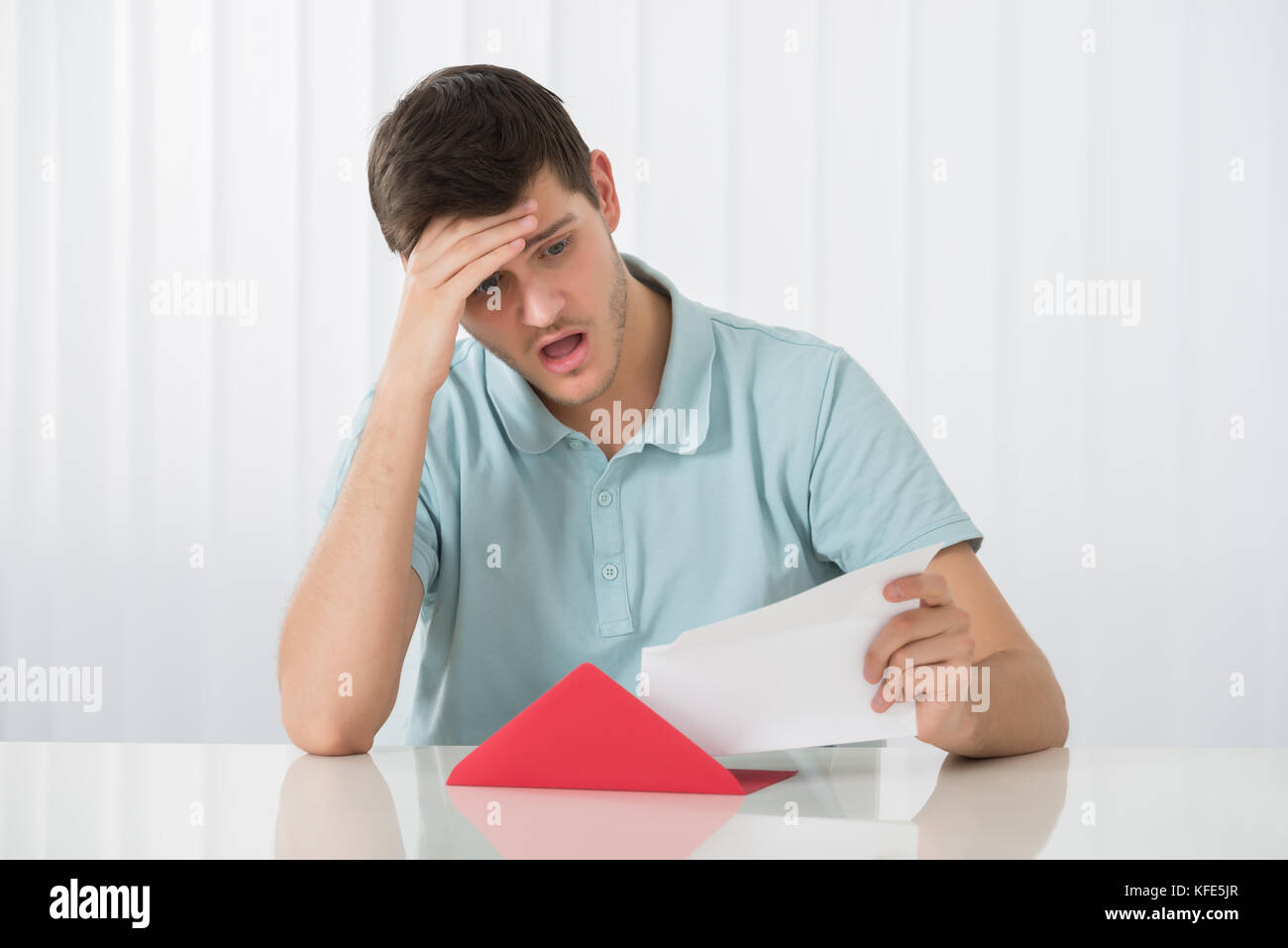 Opening Letter Shocked High Resolution Stock Photography and Images - Alamy