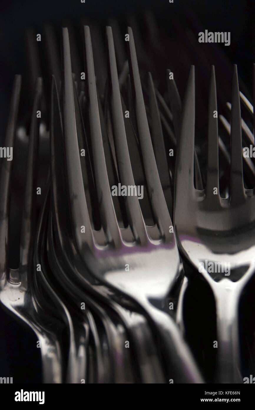 Silver spoons stacked hi-res stock photography and images - Alamy