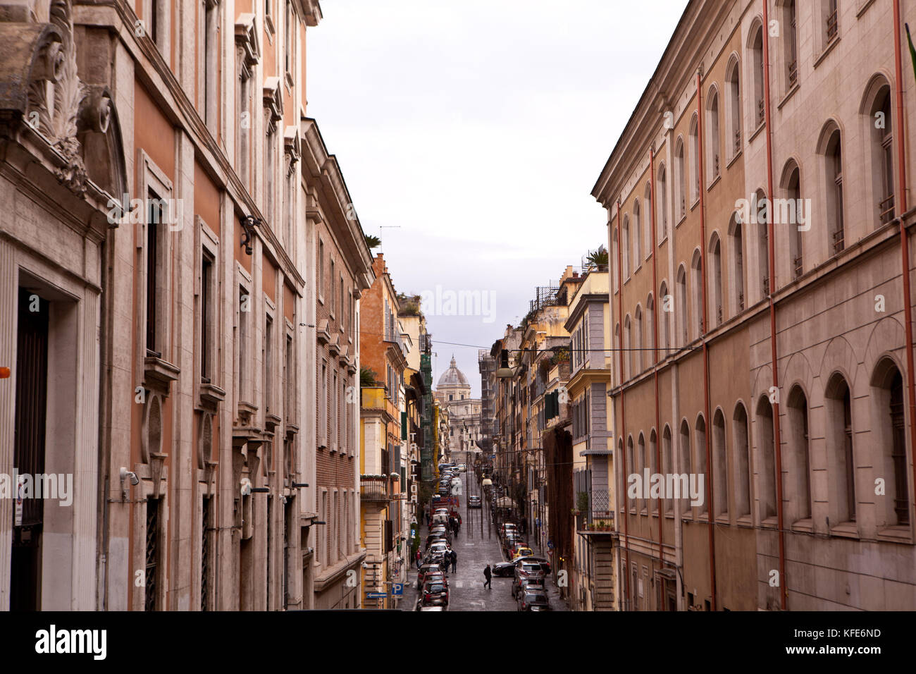 typical street in Rome. vi panisperna, rione Monti district Stock Photo ...