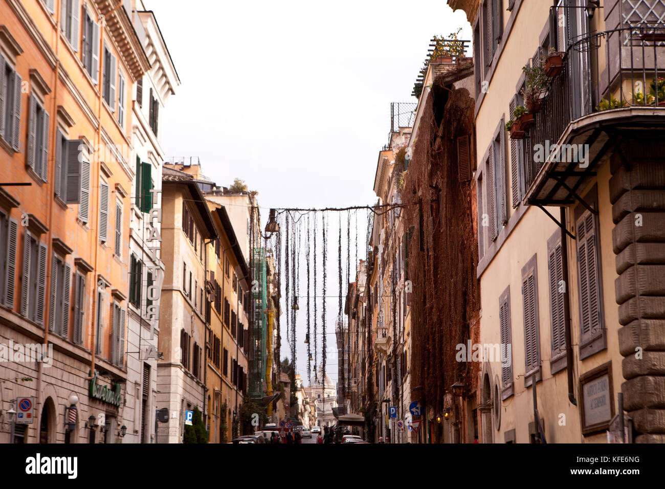typical street in Rome. vi panisperna, rione Monti district Stock Photo ...