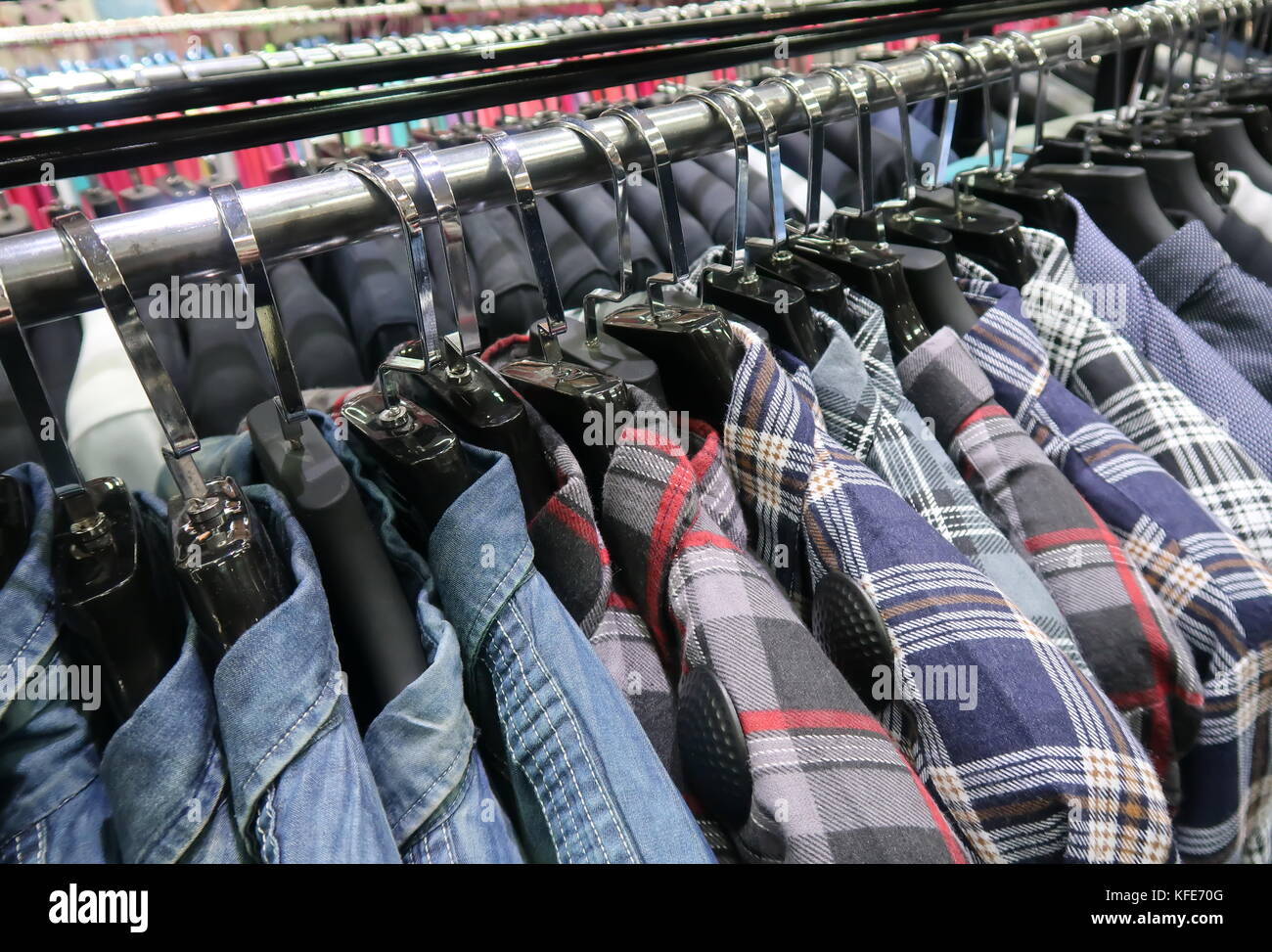 Shirts on display Stock Photo - Alamy