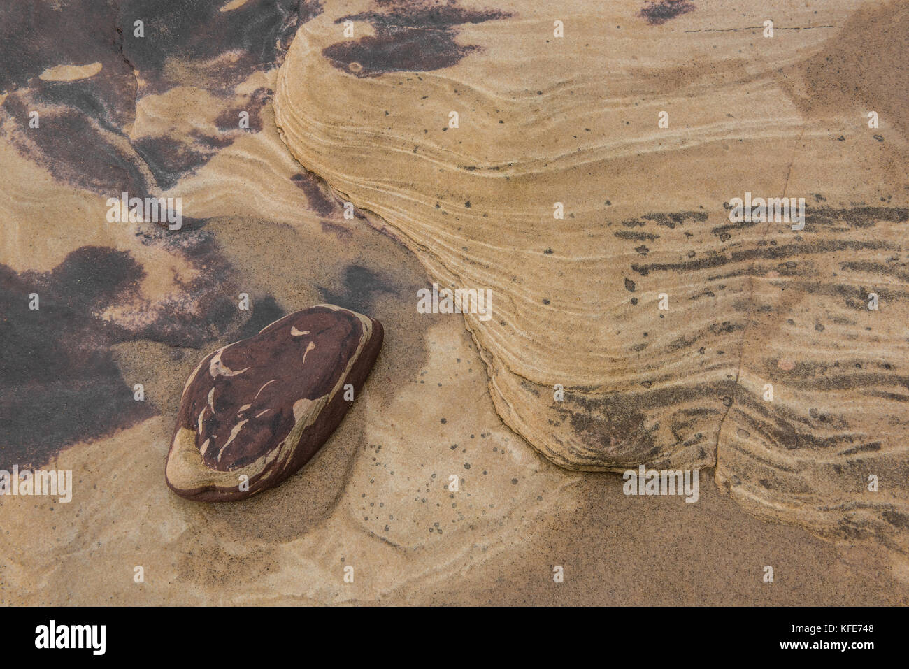 Detail of Jacobsville sandstone along Lake Superior, Pictured Rocks ...