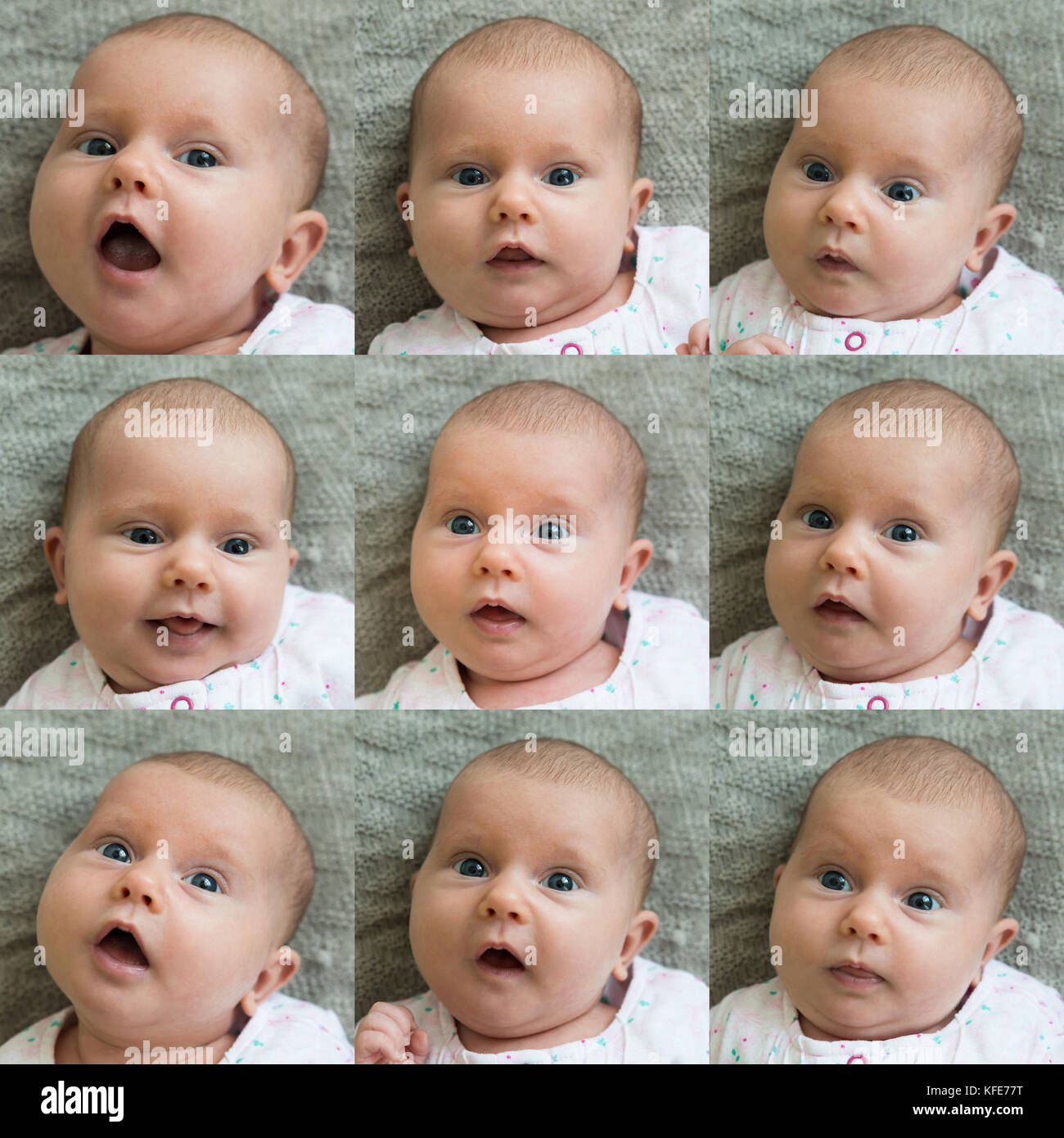 Collage girl different emotions hi-res stock photography and images - Alamy