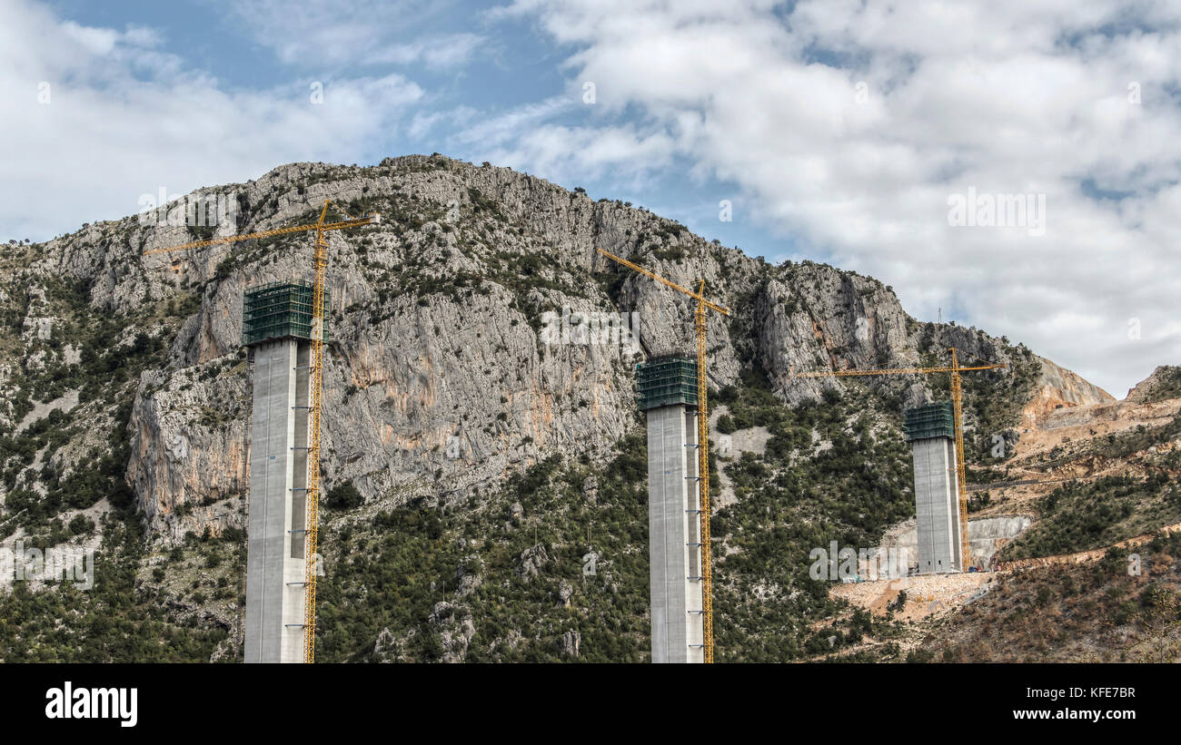 Montenegro, September 2017 - Construction of supporting concrete ...