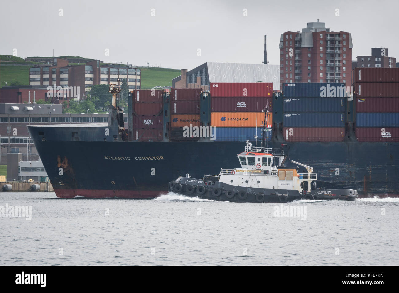 Atlantic Container Lines ship "Atlantic Conveyor" departing Halifax ...