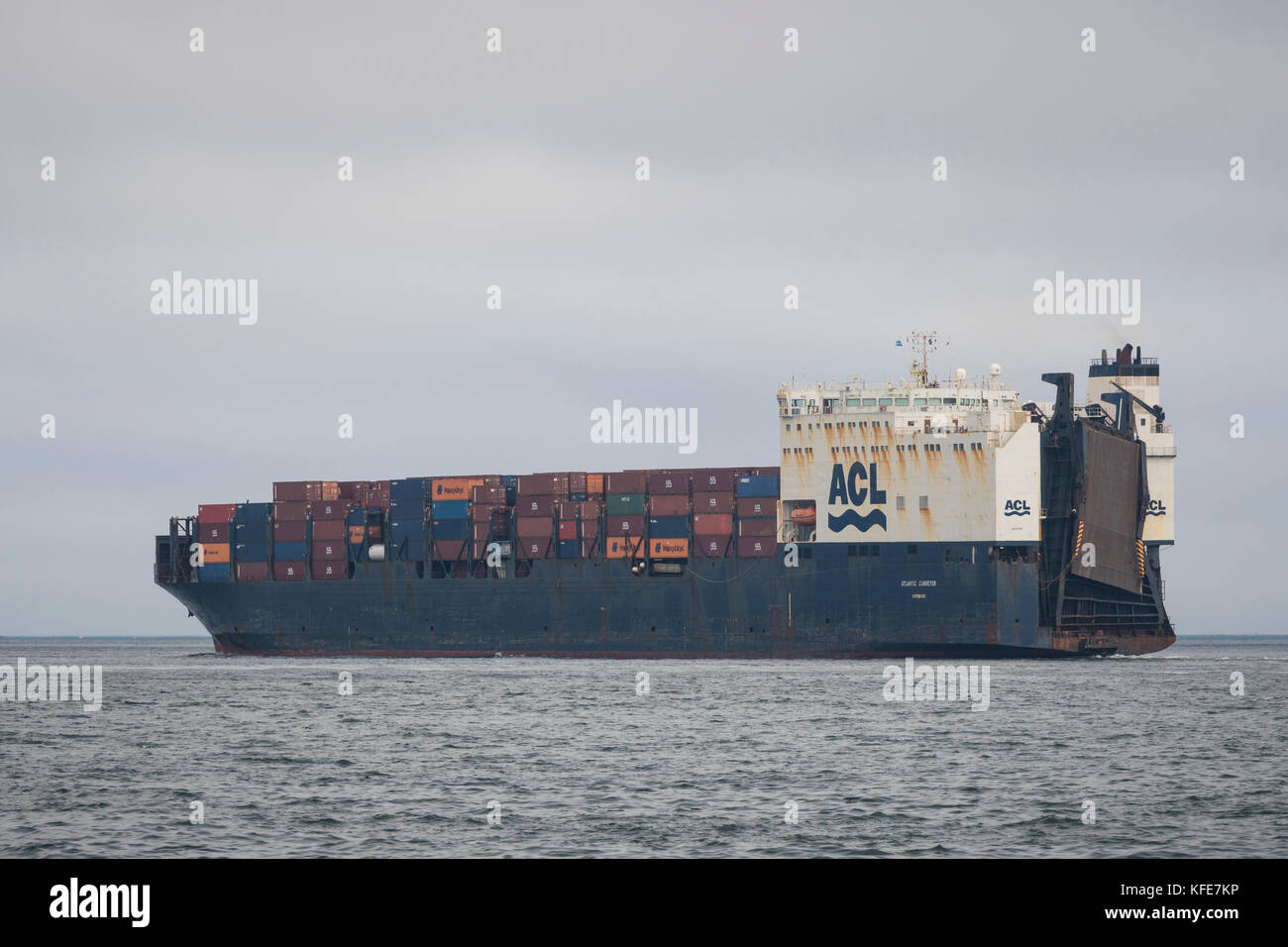 Atlantic Container Lines ship "Atlantic Conveyor" departing Halifax ...