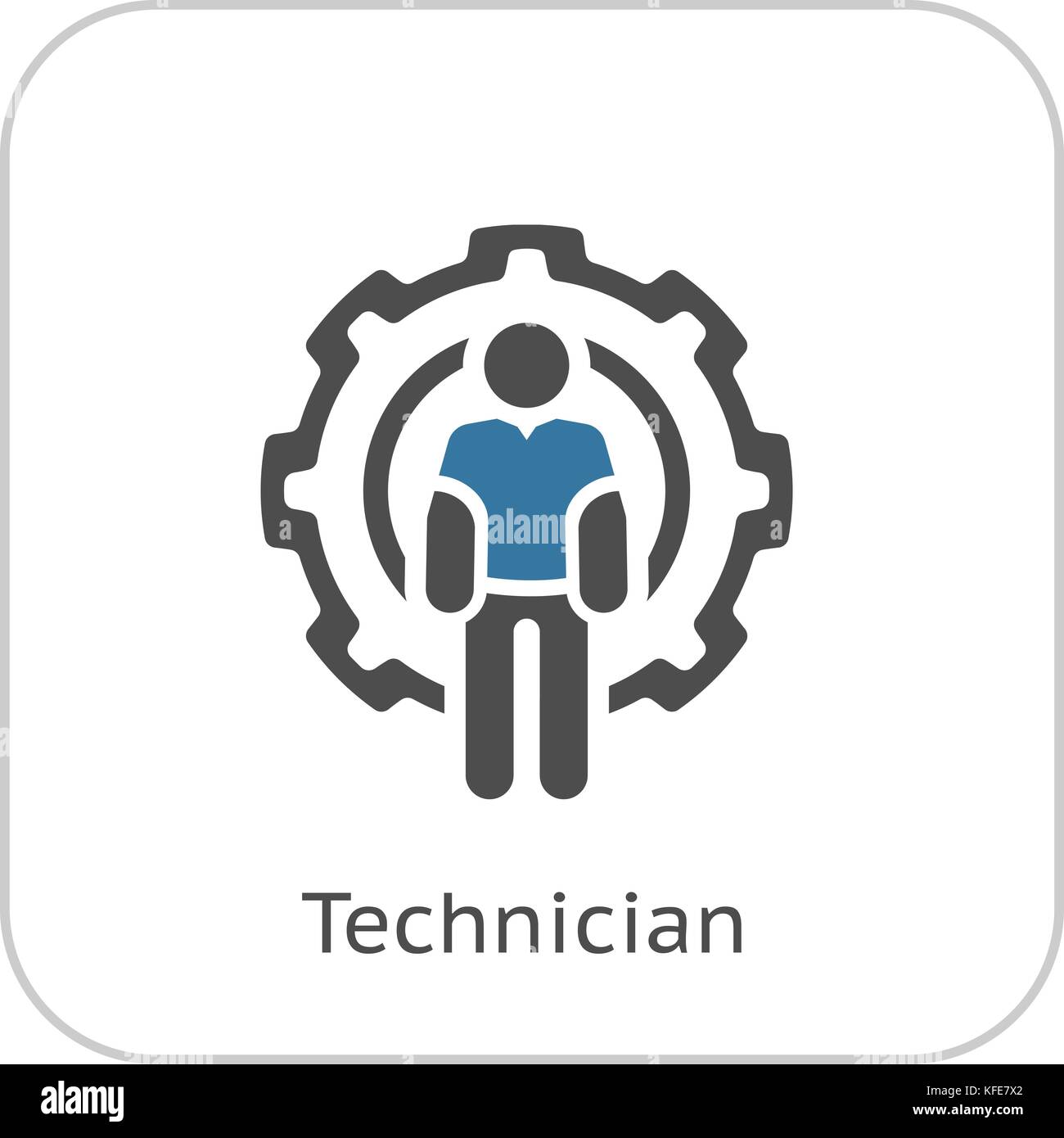 Technician Icon. Man and Cog Wheel. Engineering Symbol Stock Vector ...