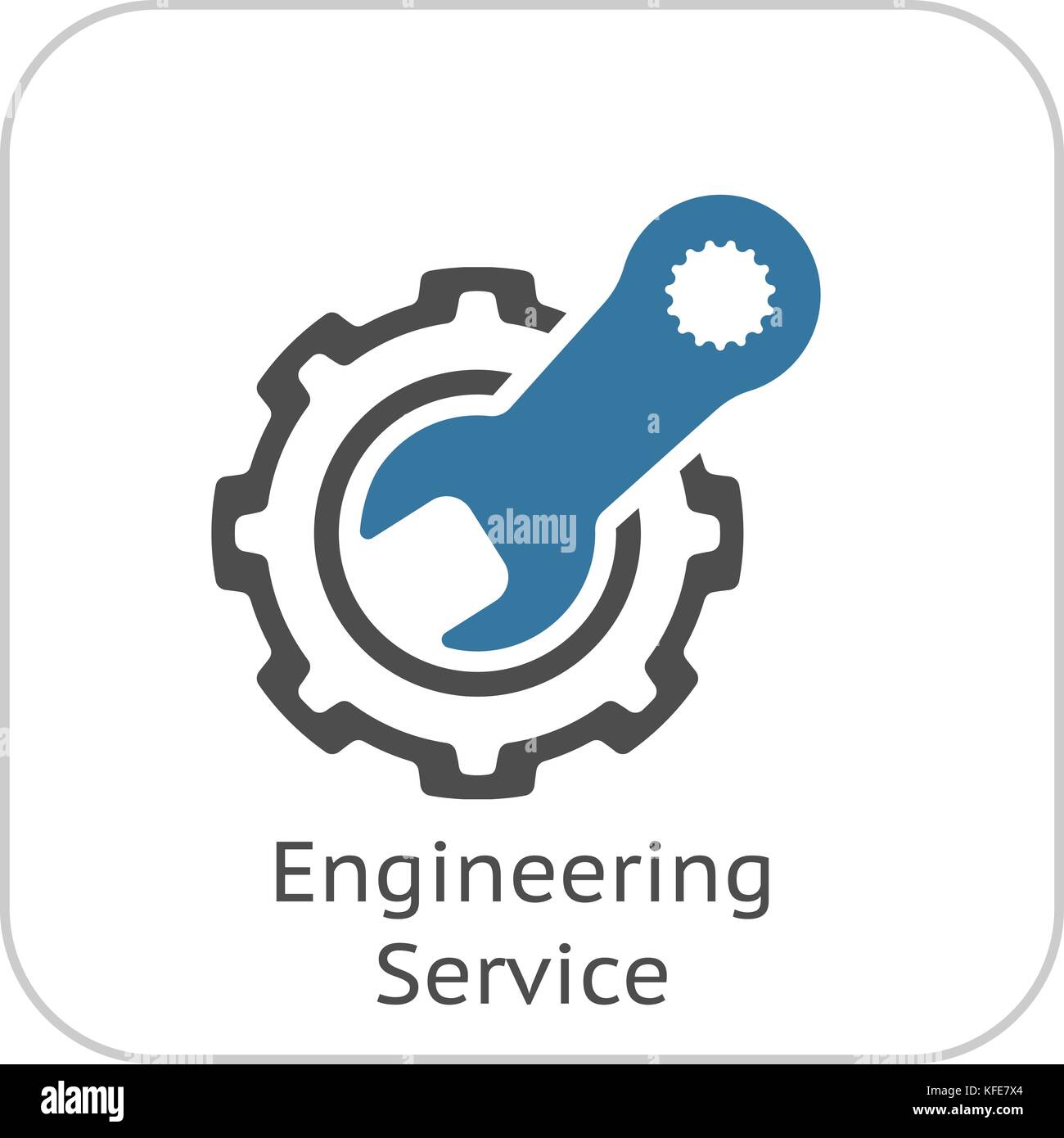 Engineering Service Icon. Gear and Wrench. Repair Symbol Stock Vector ...