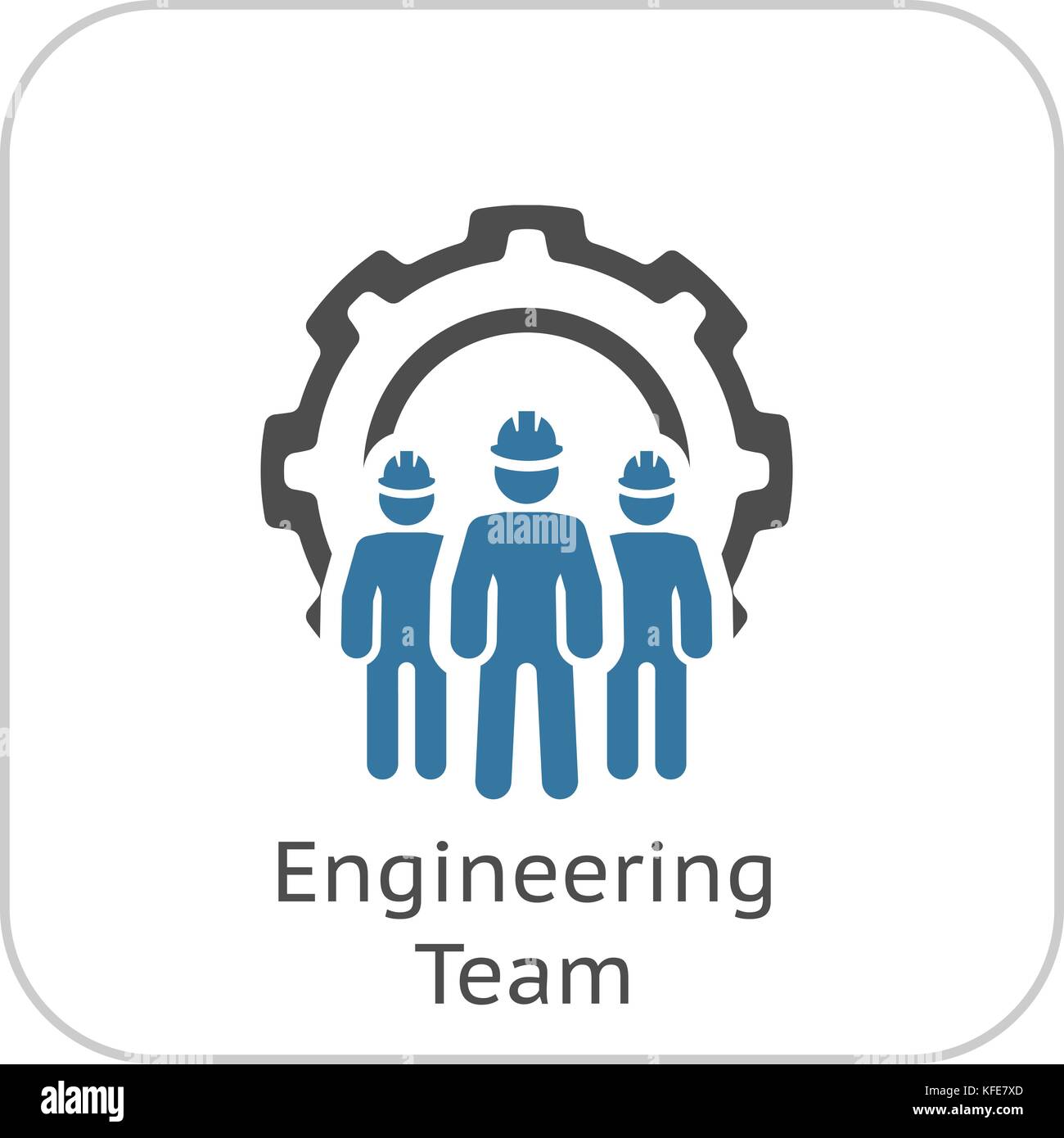 Engineering Team Icon. Three Men and Cog Wheel. Development Symbol ...