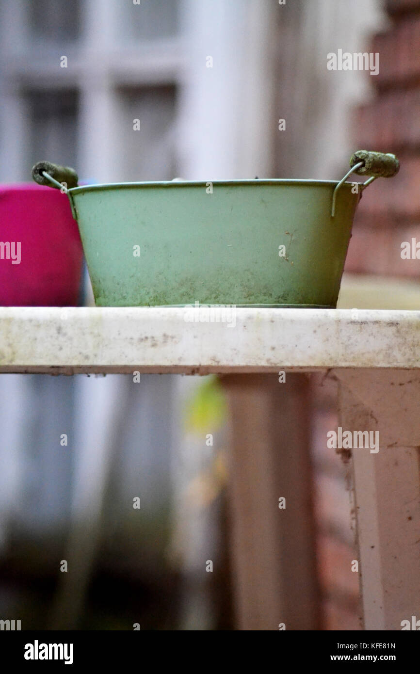 DIrty pot on a table Stock Photo - Alamy