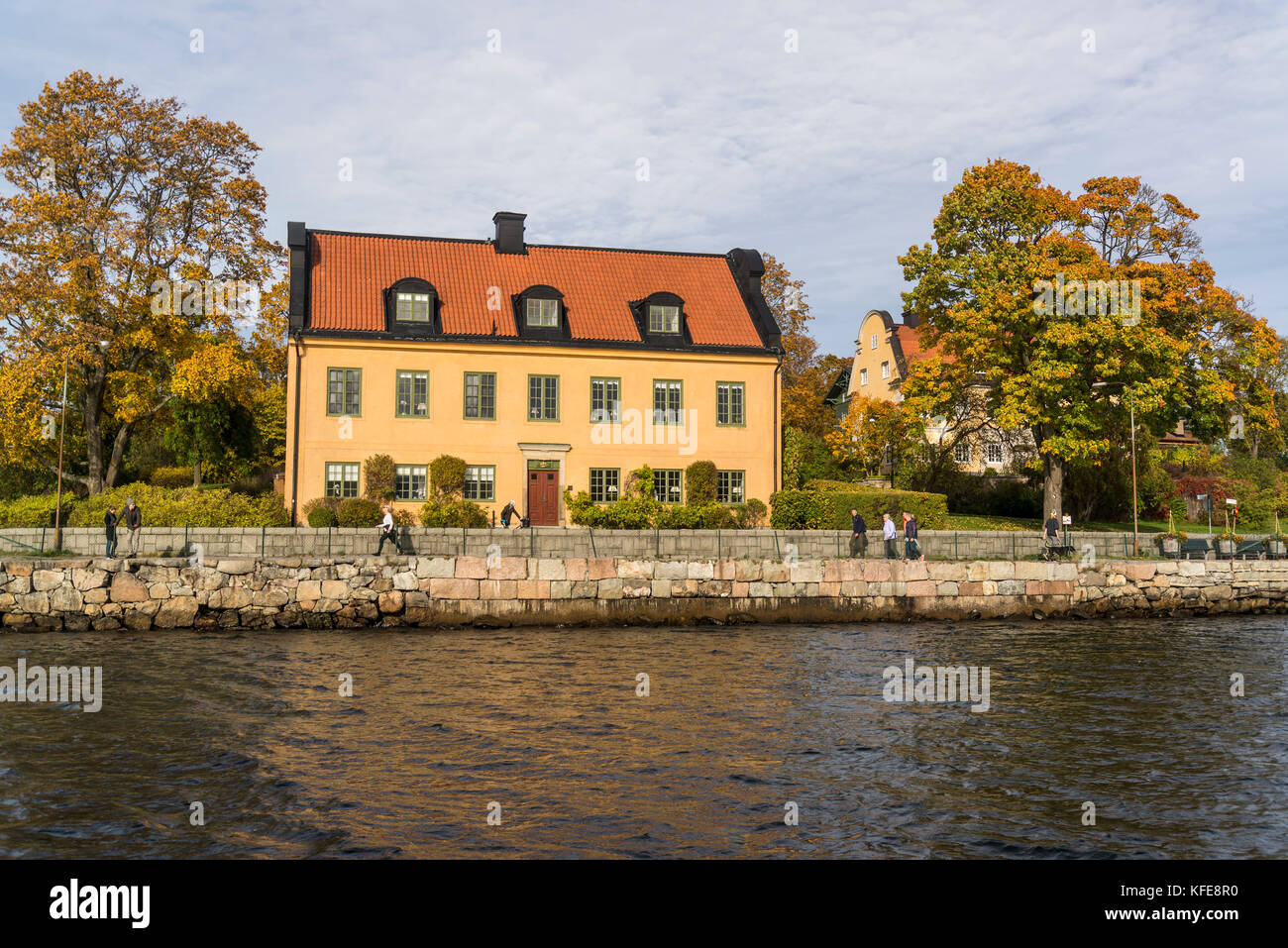 Djurgarden island viewed from the water, Stockholm, Sweden Stock Photo ...