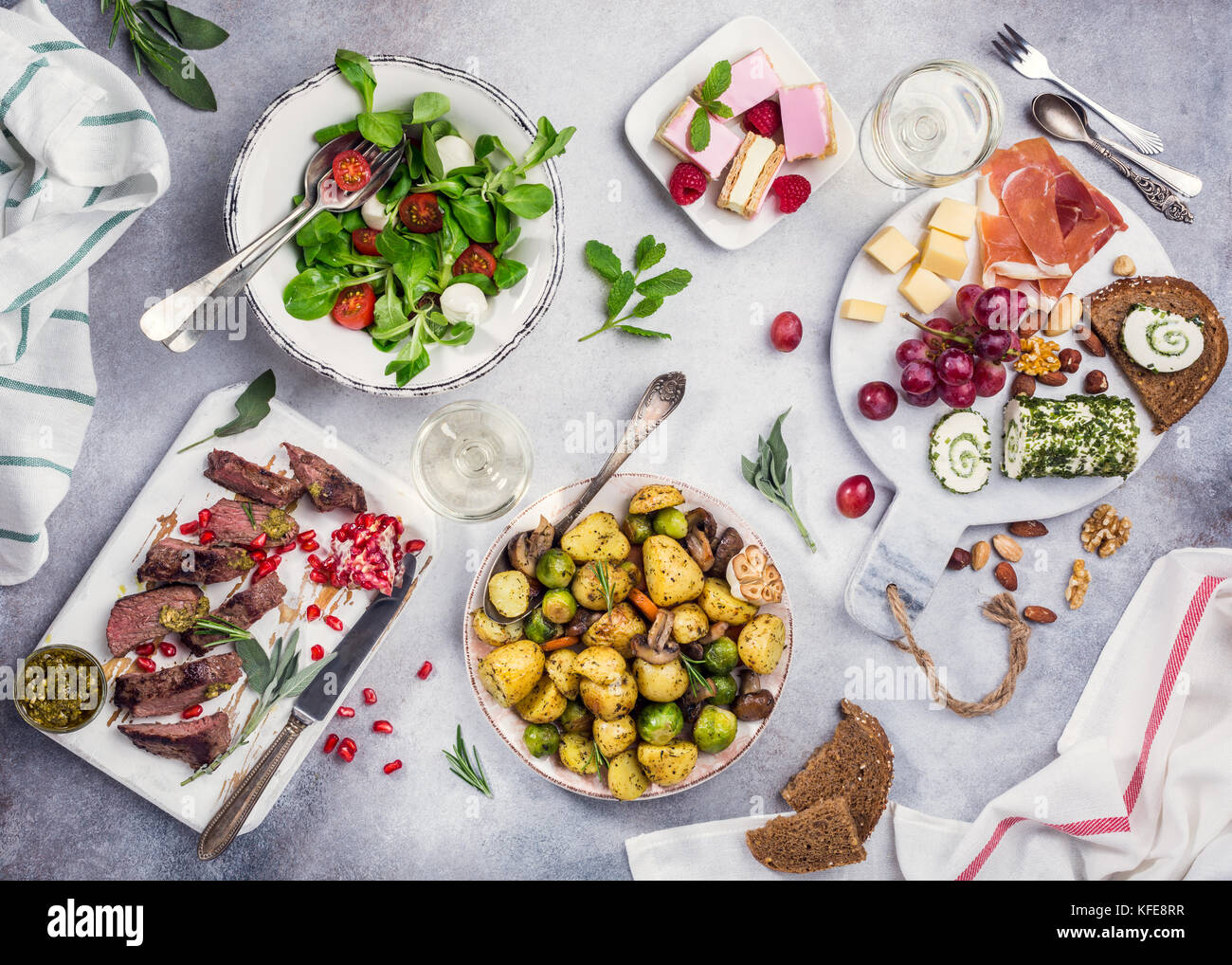 Delicious dinner table Stock Photo - Alamy