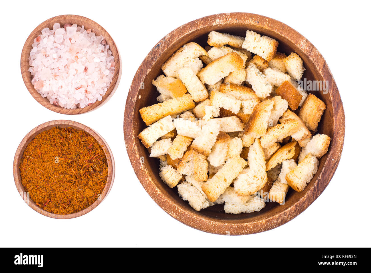 Crackers small fried from white bread Stock Photo - Alamy