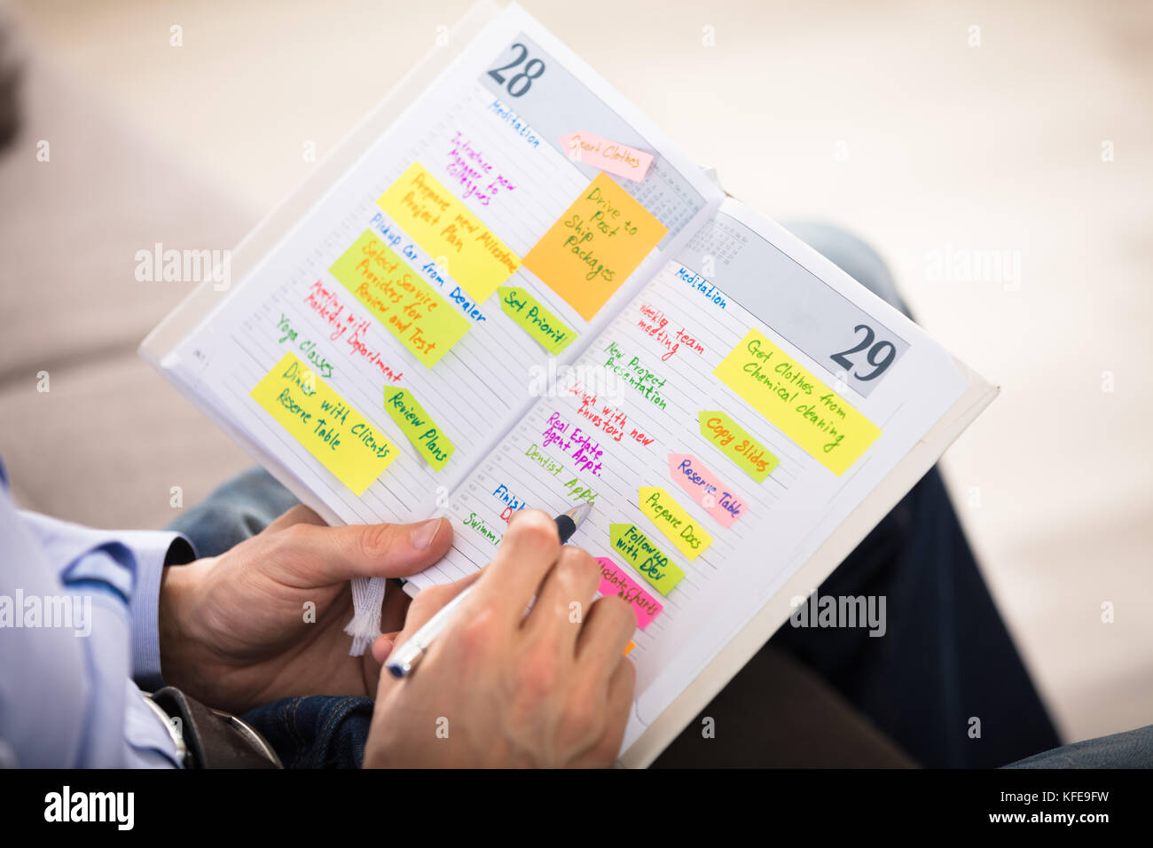 Open notebook sticky notes hi-res stock photography and images - Alamy
