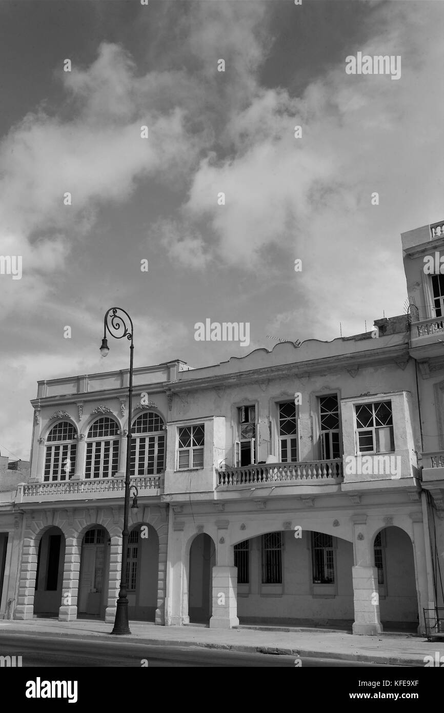 Hispanic style house on Malecon seafront avenue, La Havana, Cuba Stock ...