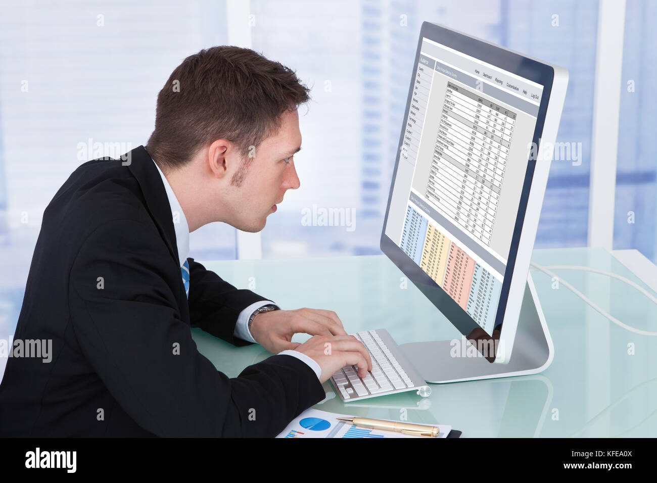 Concentrated businessman working office hi-res stock photography and ...