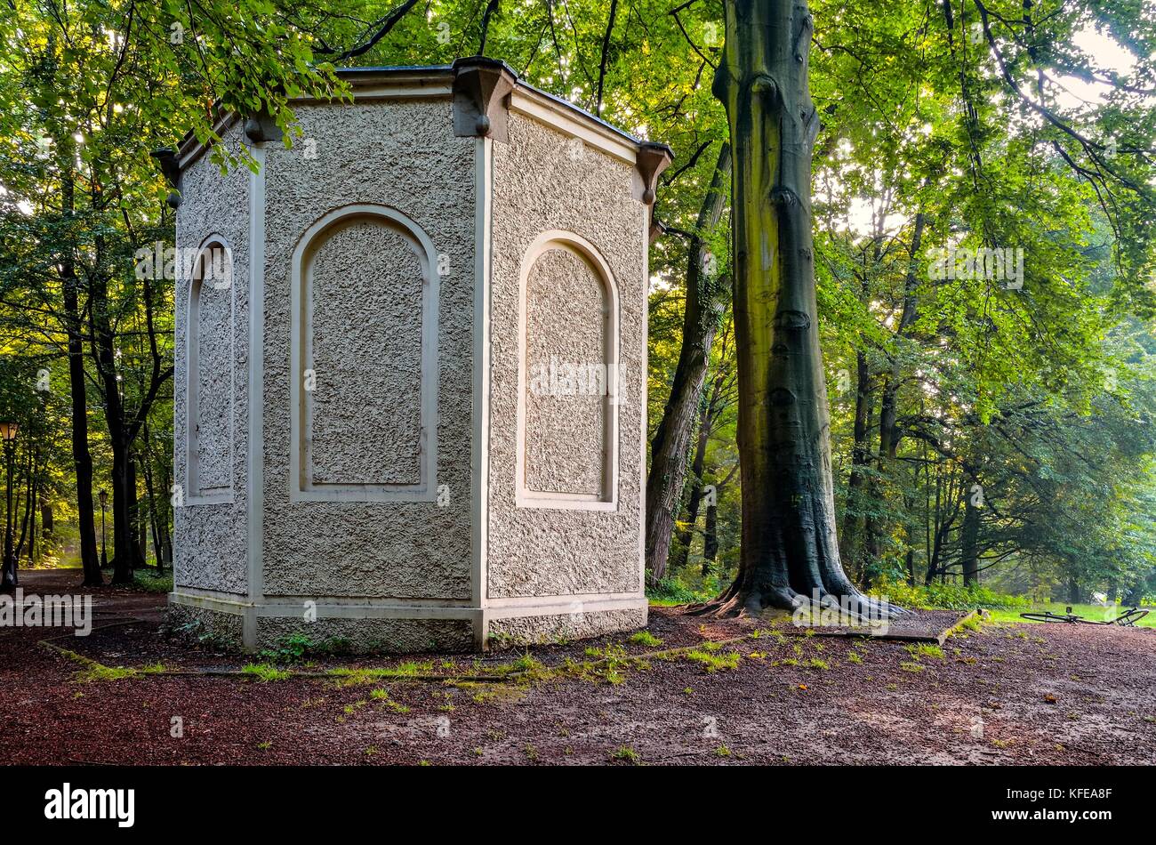 Old antique ice house in the castle park in Pszczyna. Eiskeller Tower ...