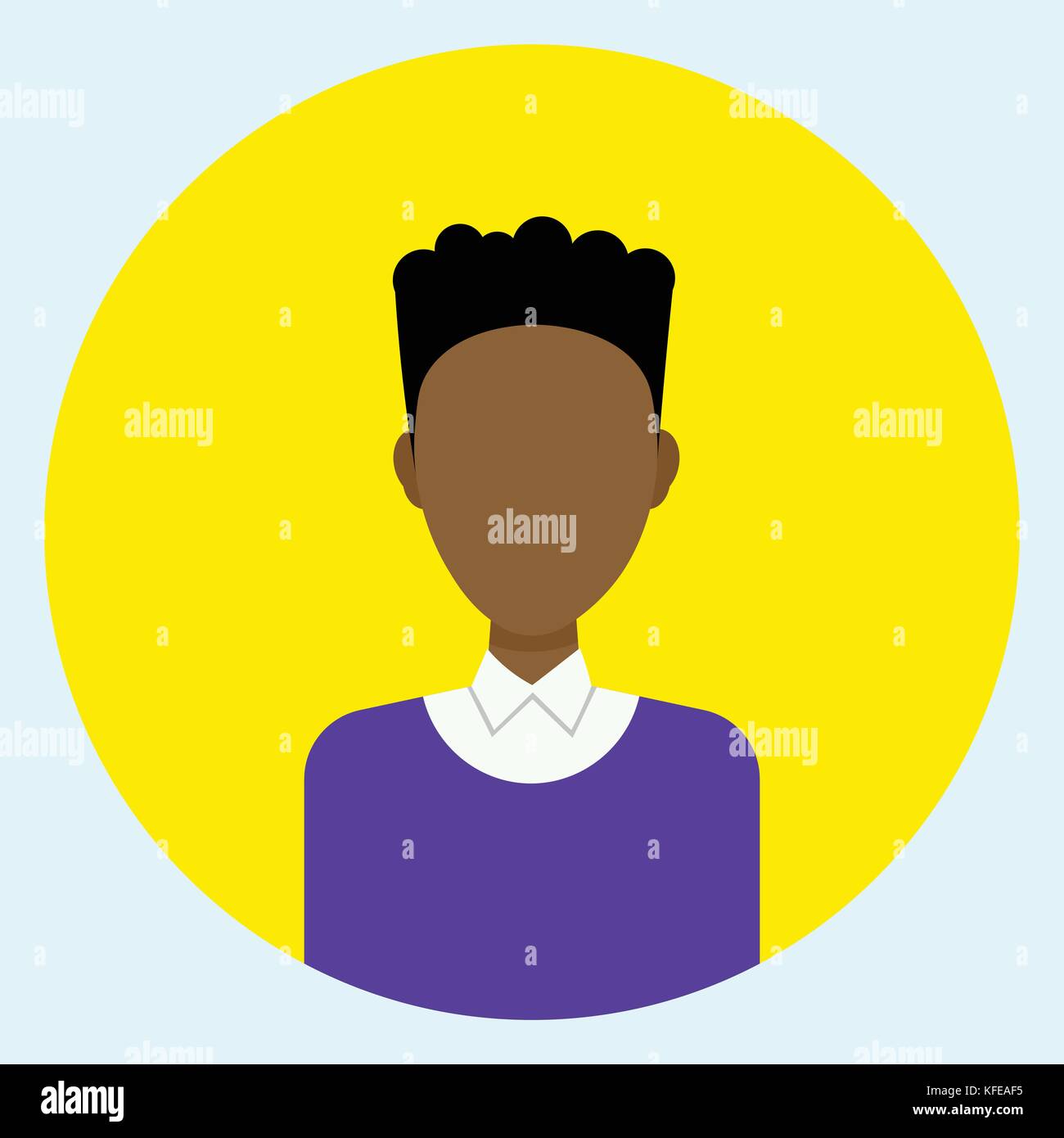 Male Avatar Profile Icon Round African American Man Face Stock Vector ...