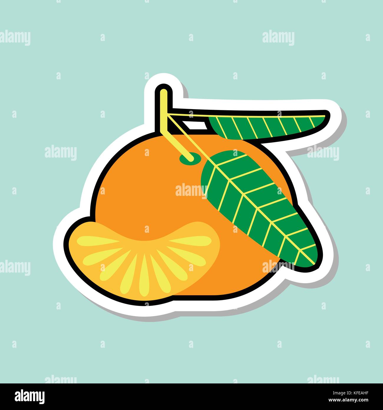 Mandarin orange sticker hi-res stock photography and images - Alamy