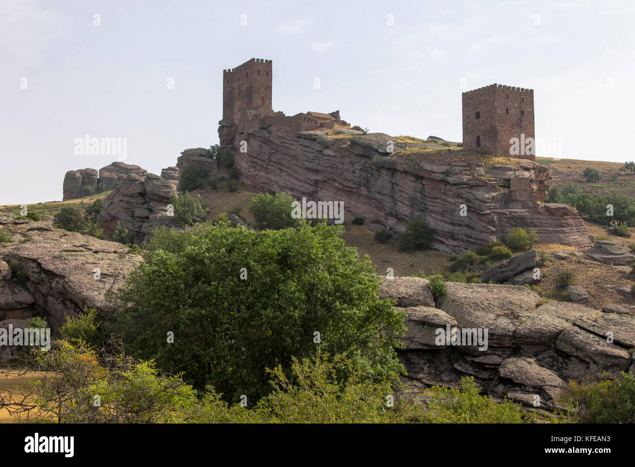 The Castillo de Zafra, a 12th-century castle built on a sandstone ...