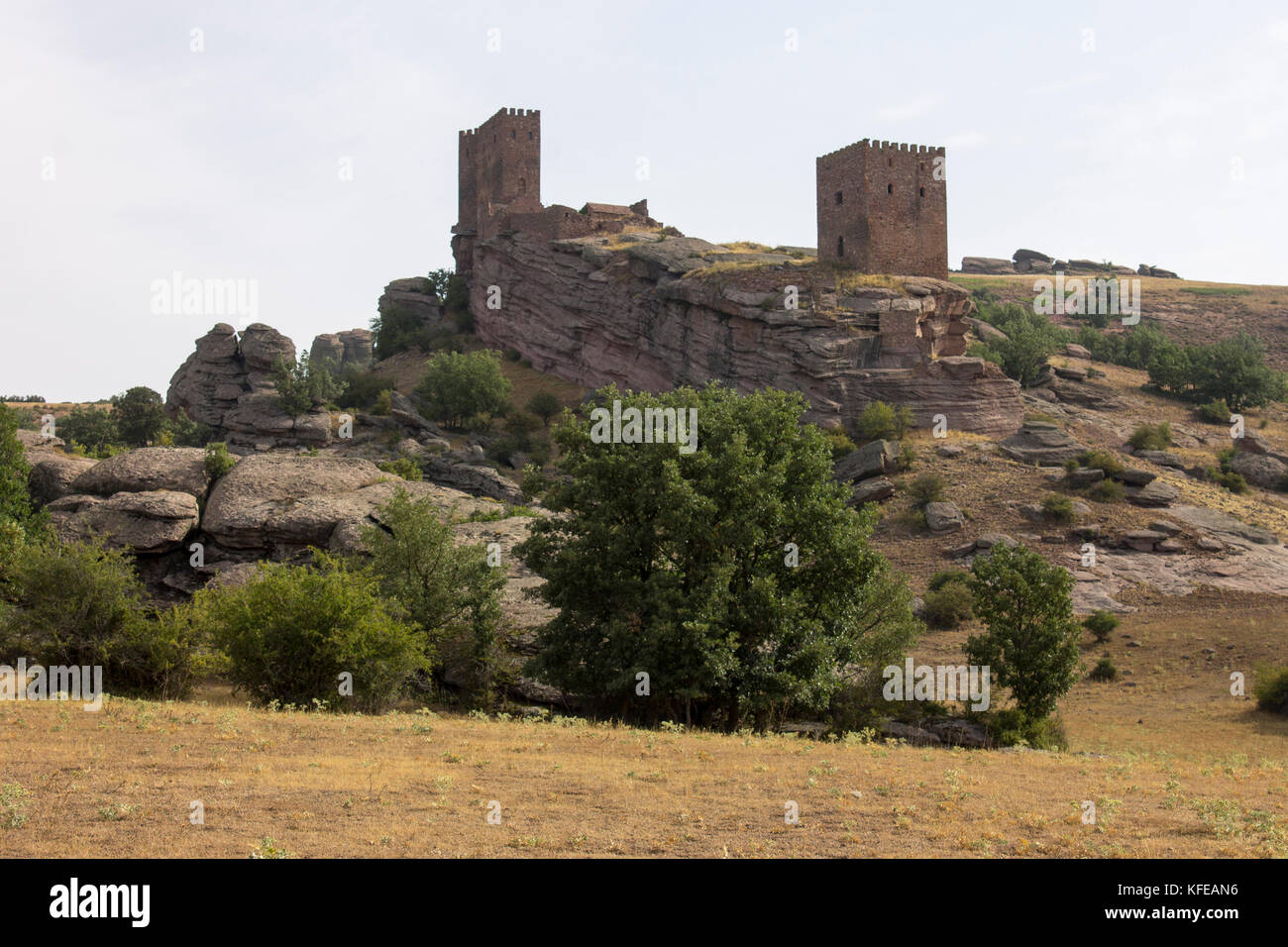 The Castillo de Zafra, a 12th-century castle built on a sandstone ...