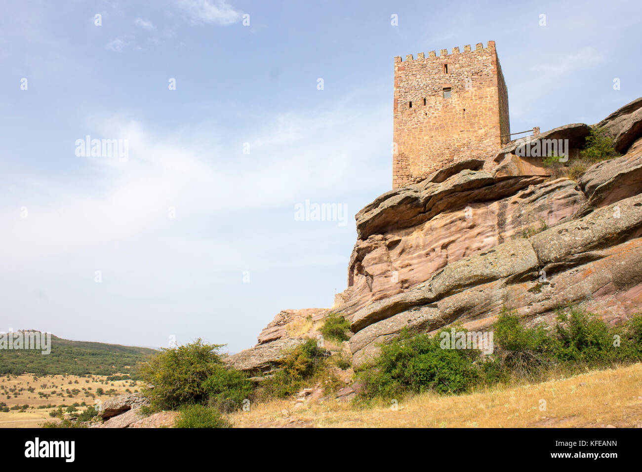 The Castillo de Zafra, a 12th-century castle built on a sandstone ...