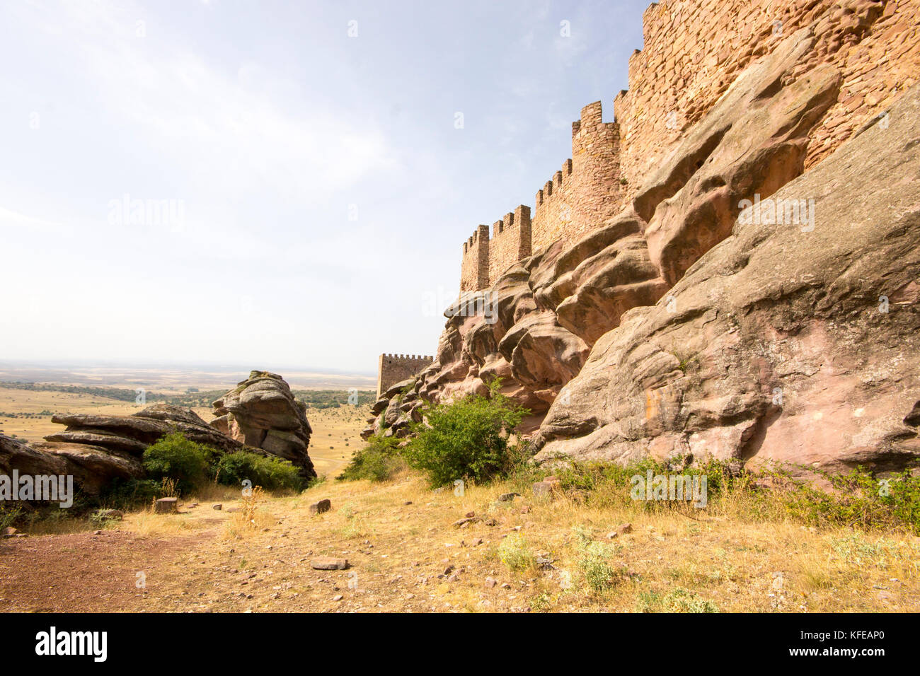 The Castillo de Zafra, a 12th-century castle built on a sandstone ...