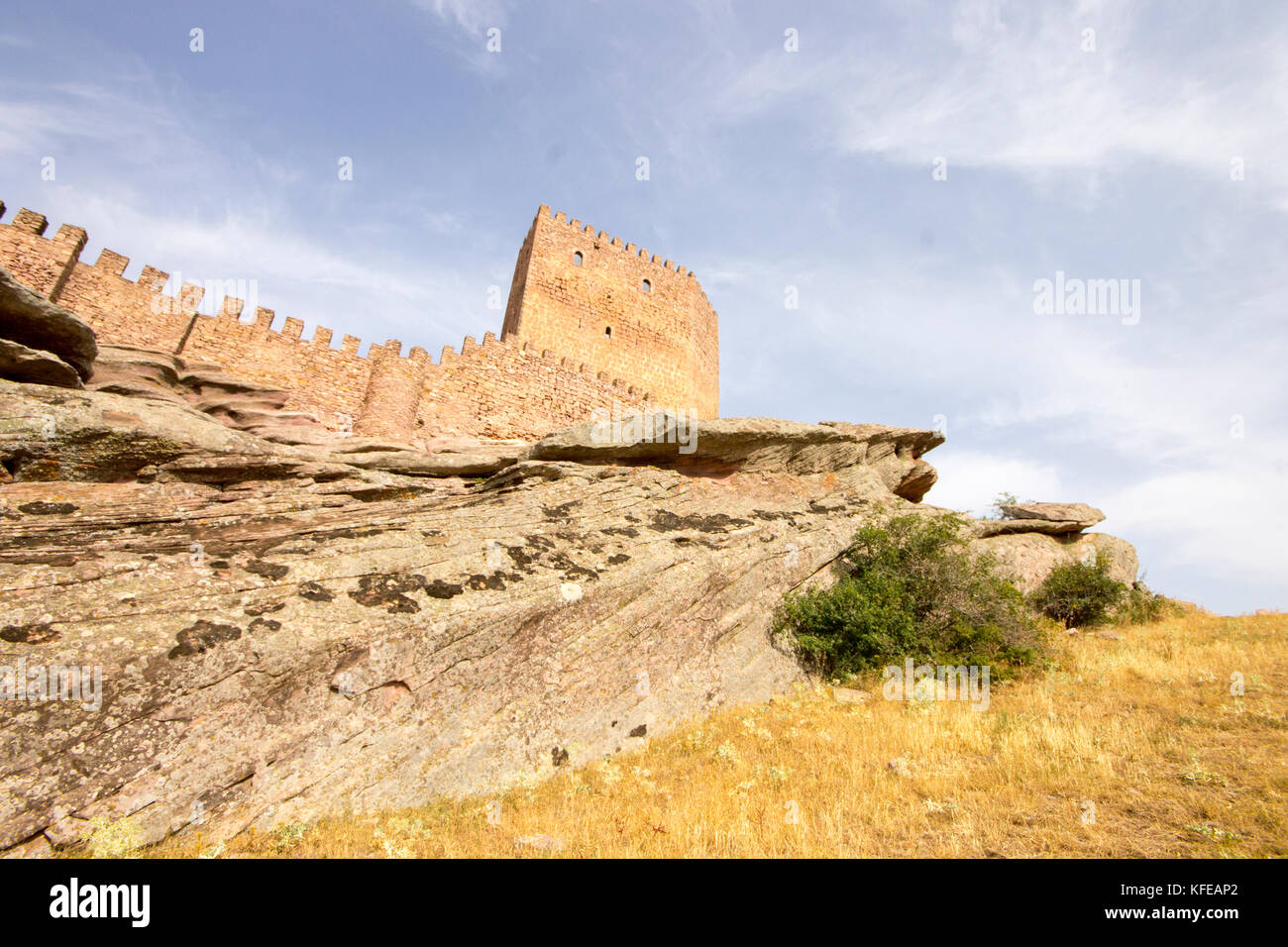 The Castillo de Zafra, a 12th-century castle built on a sandstone ...