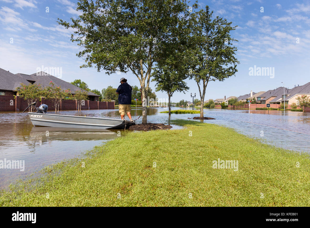Flooded streets in houston after hurricane harvey hi-res stock ...