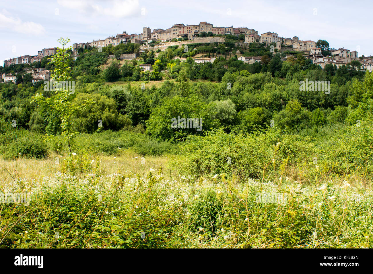 Views of Cordes-sur-Ciel, a beautiful town in southern France Stock ...