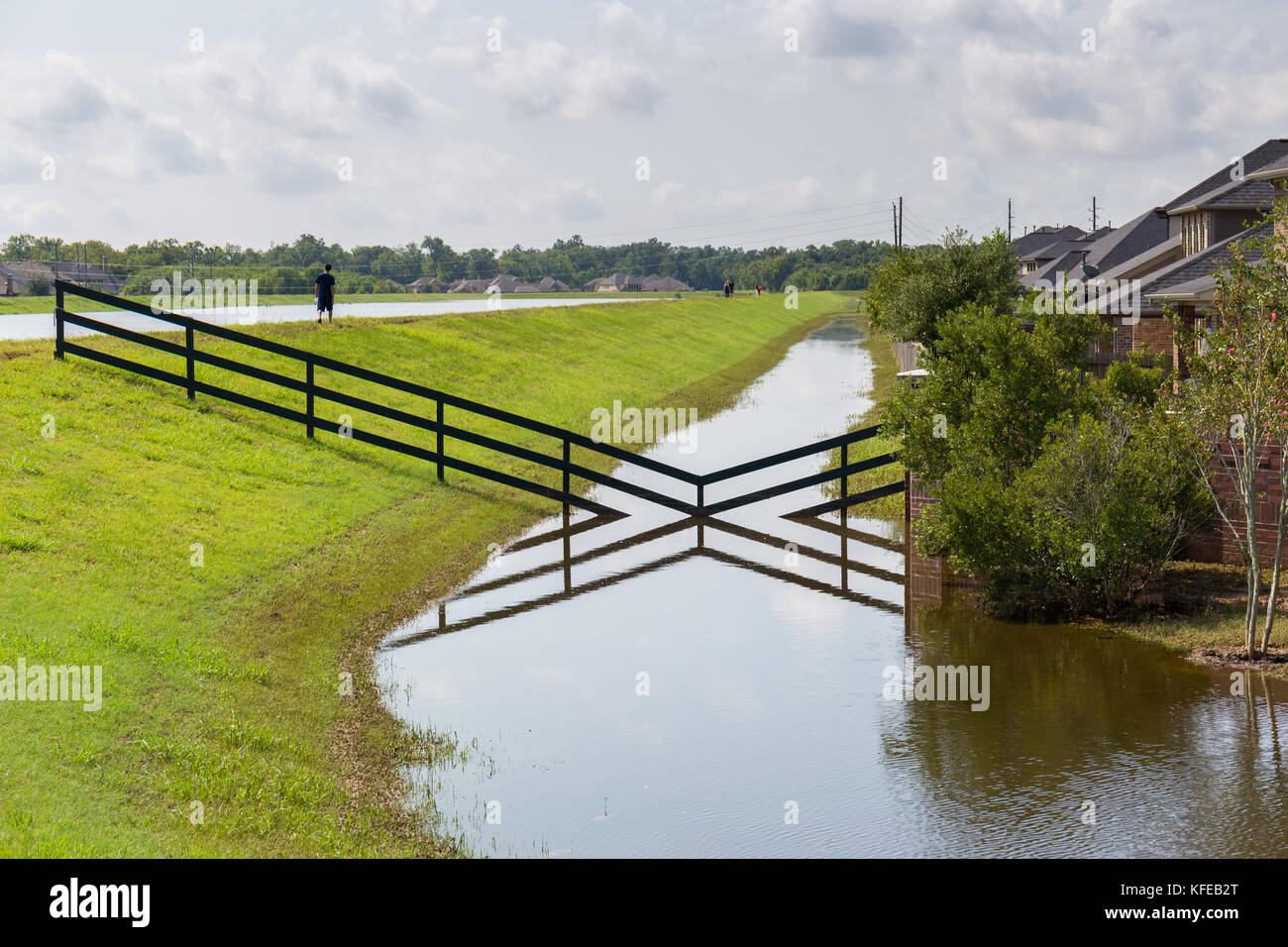 Levee system protects many sprawling highways and neighborhoods. Levee ...