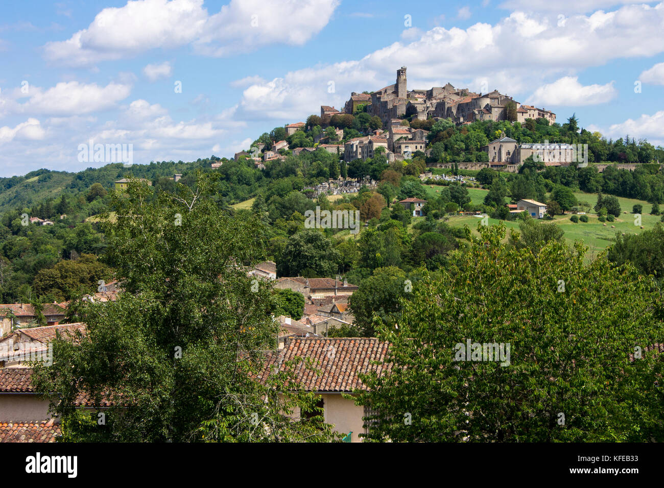 Views of Cordes-sur-Ciel, a beautiful town in southern France Stock ...