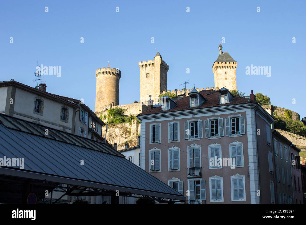 The Chateau de Foix, a castle which dominates the town of Foix in the ...