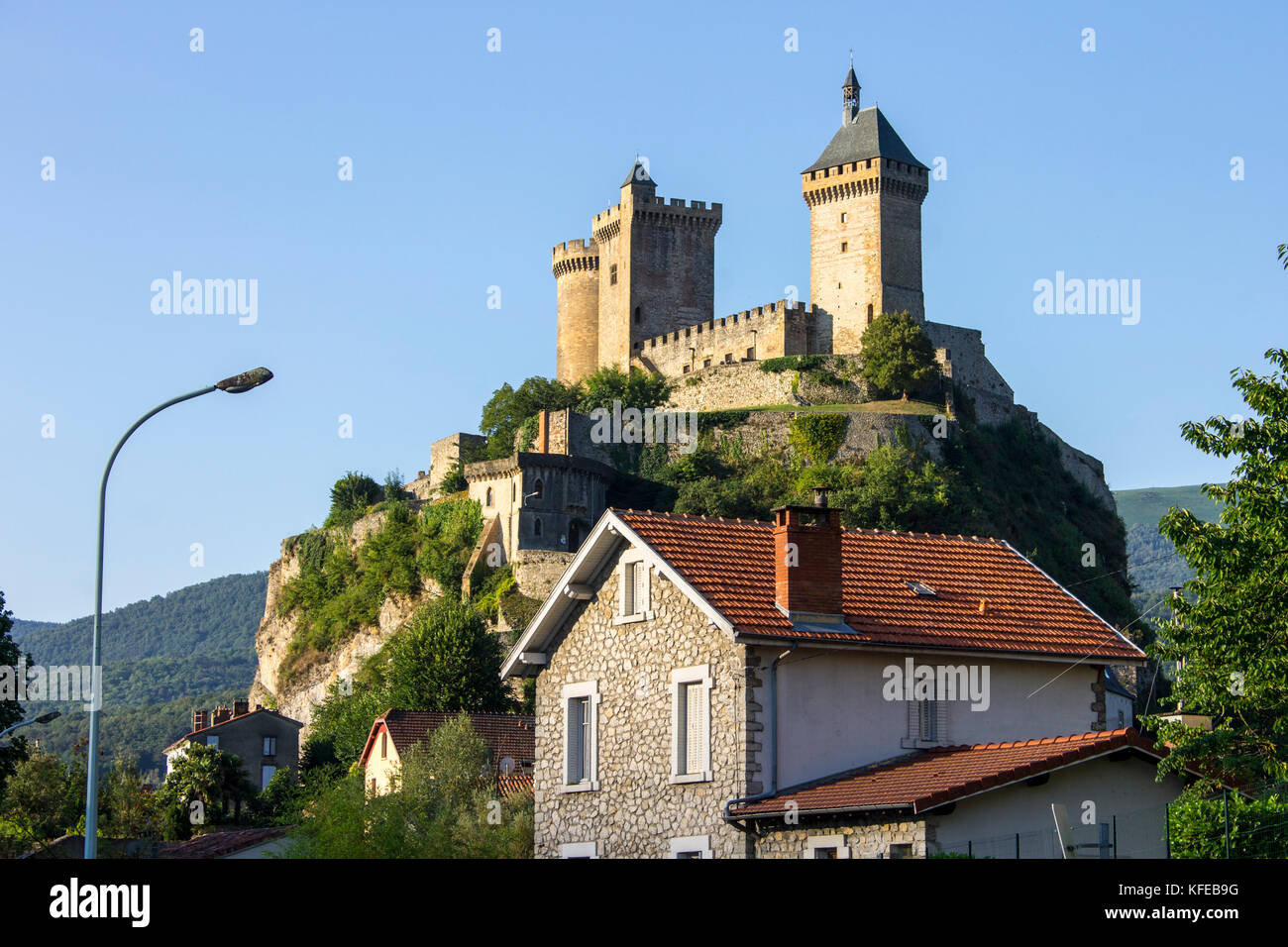 The Chateau de Foix, a castle which dominates the town of Foix in the ...