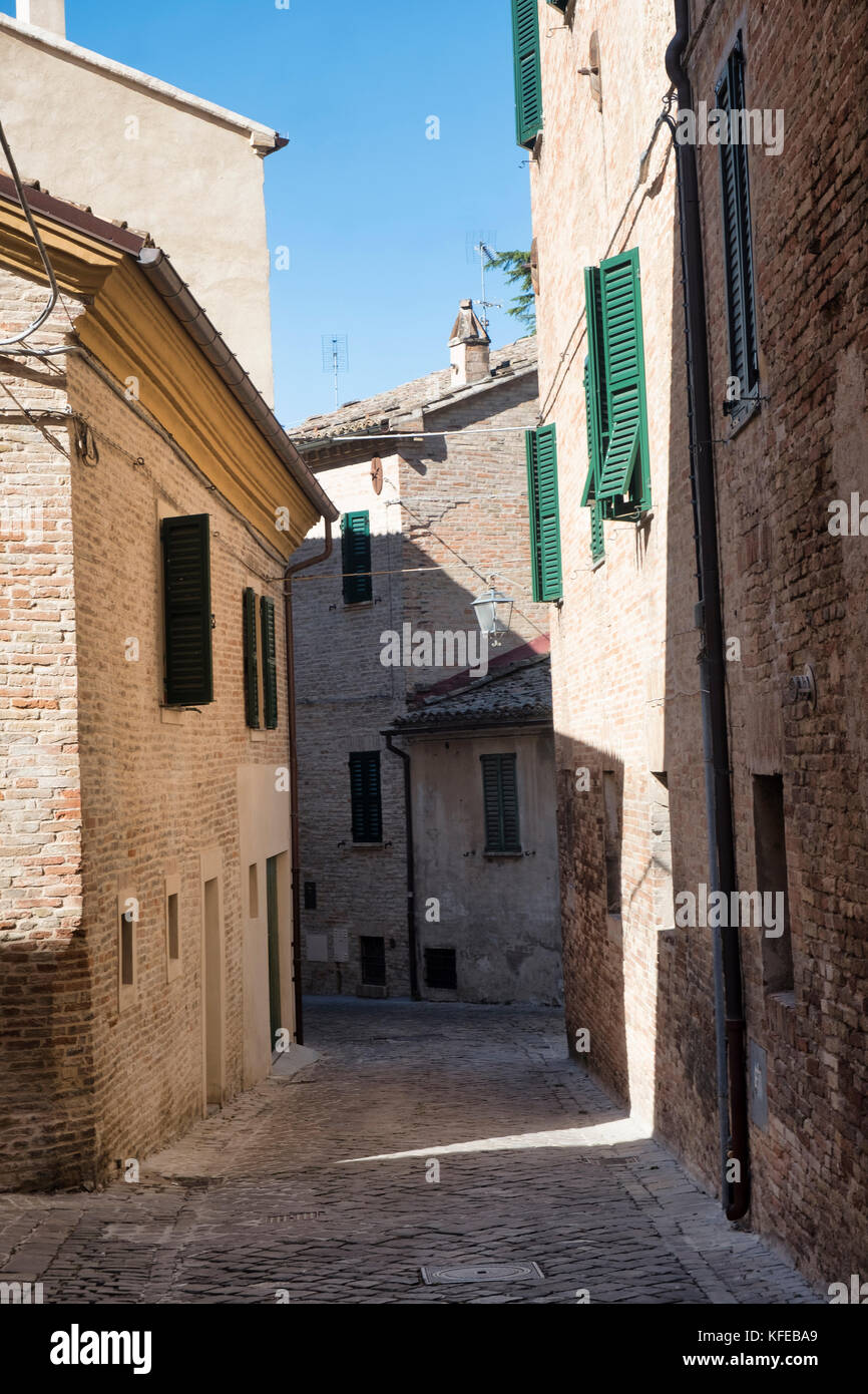 Corinaldo (Ancona, Marches, Italy): the historic town at morning ...