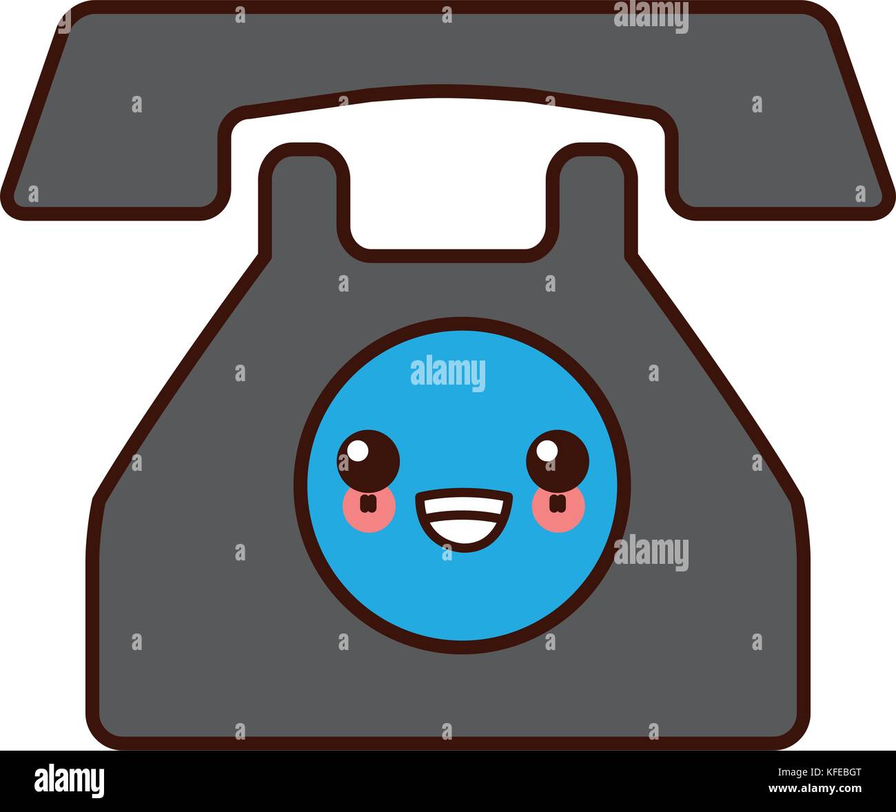 Telephone communication device kawaii cartoon Stock Vector Image & Art ...