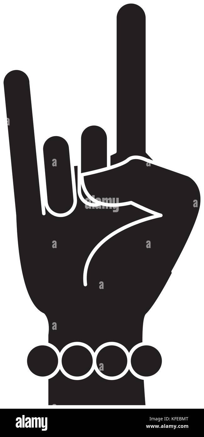 Hand gesture cool rock roll Stock Vector Images - Alamy