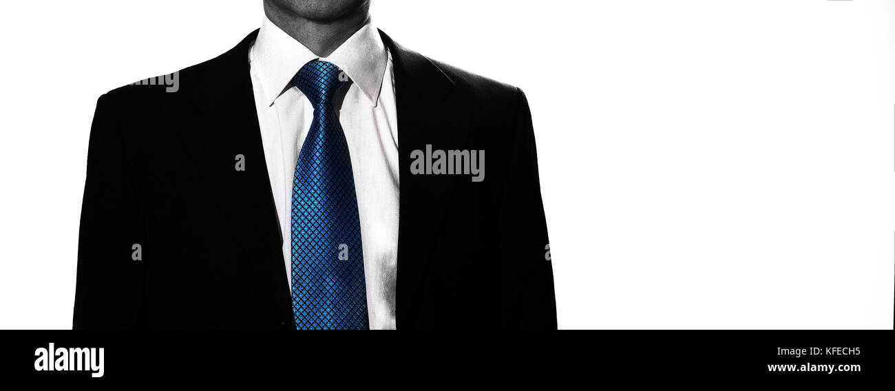 man businessman on white background isolated with blue tie Stock Photo ...