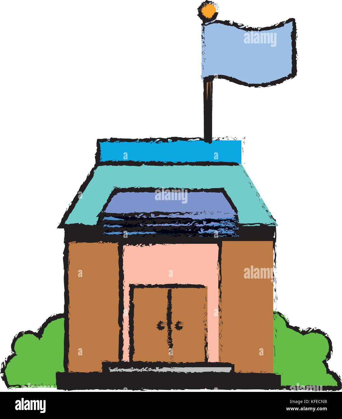 school education with roof and doors design Stock Vector Image & Art ...