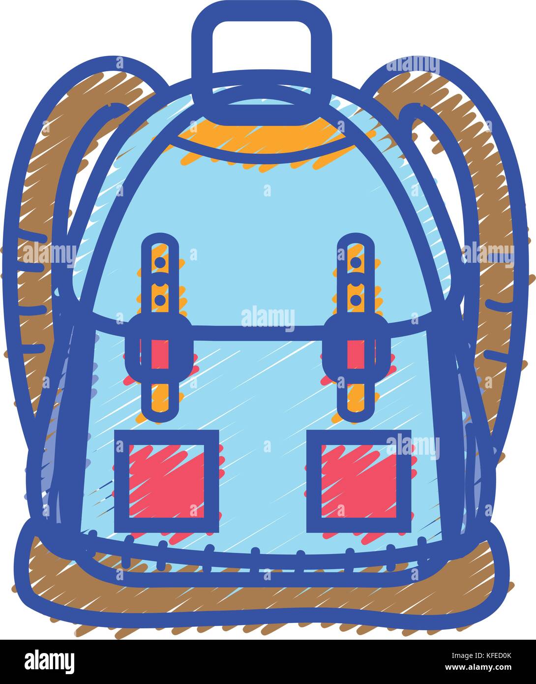 backpack object with pockets and closures design Stock Vector Image ...
