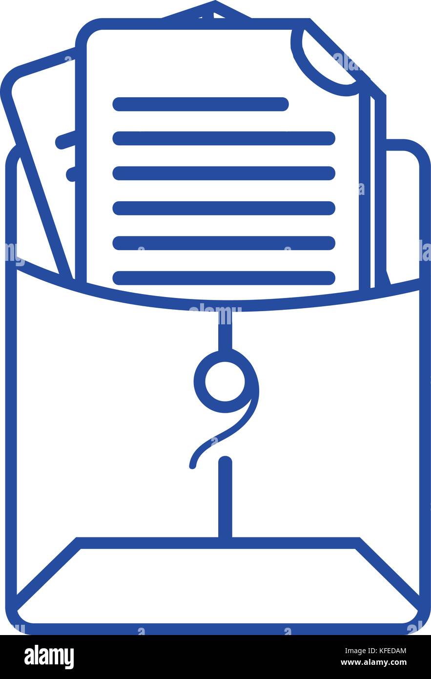 line file folder with business document information Stock Vector Image ...