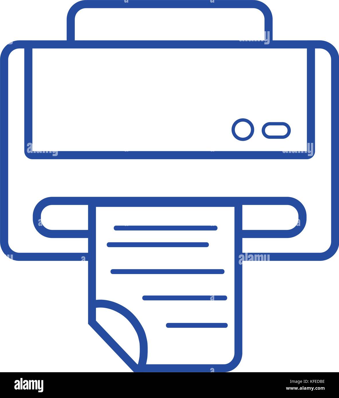 line printer machine technology with business document Stock Vector ...