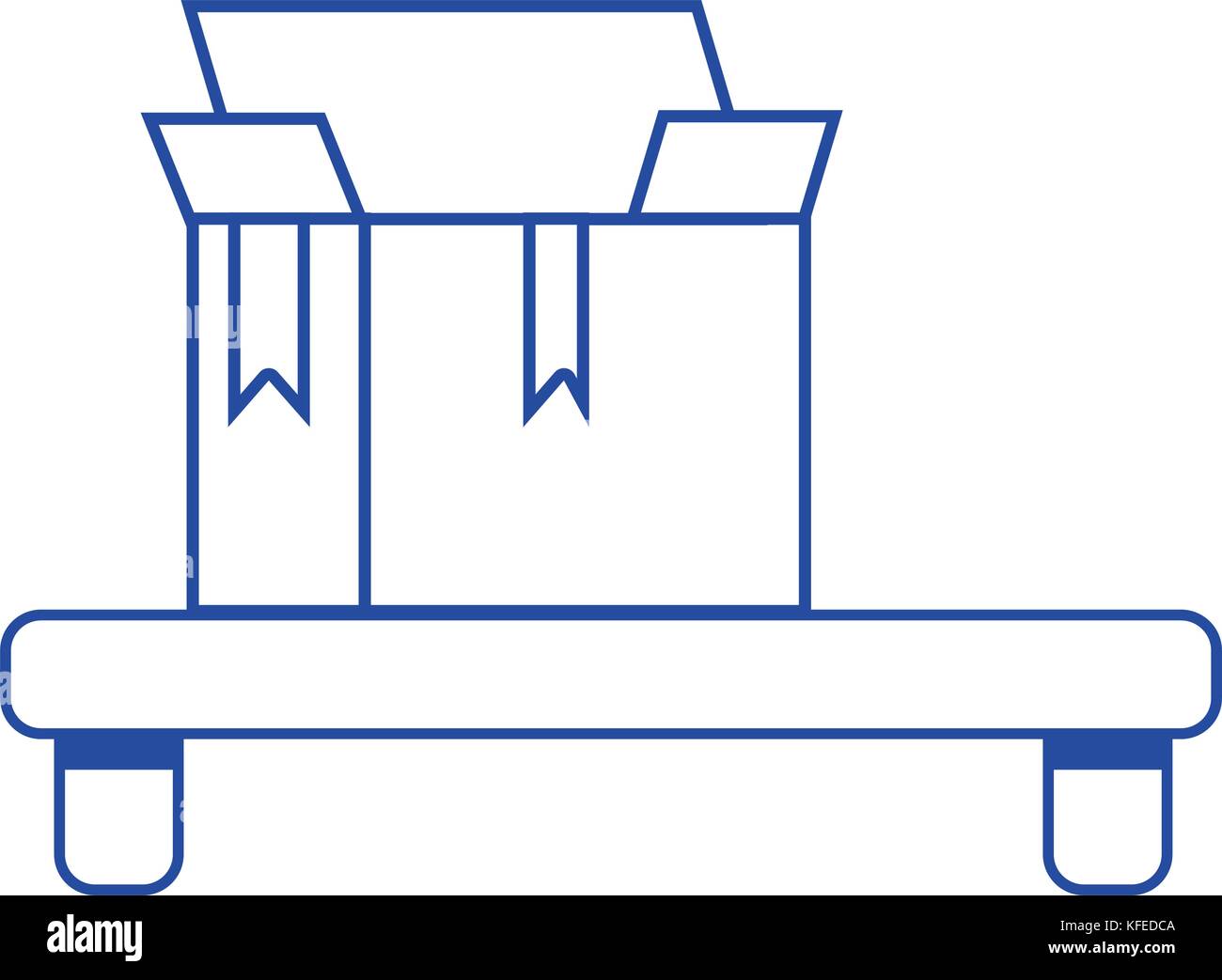 line open box package with wood shelf Stock Vector Image & Art - Alamy