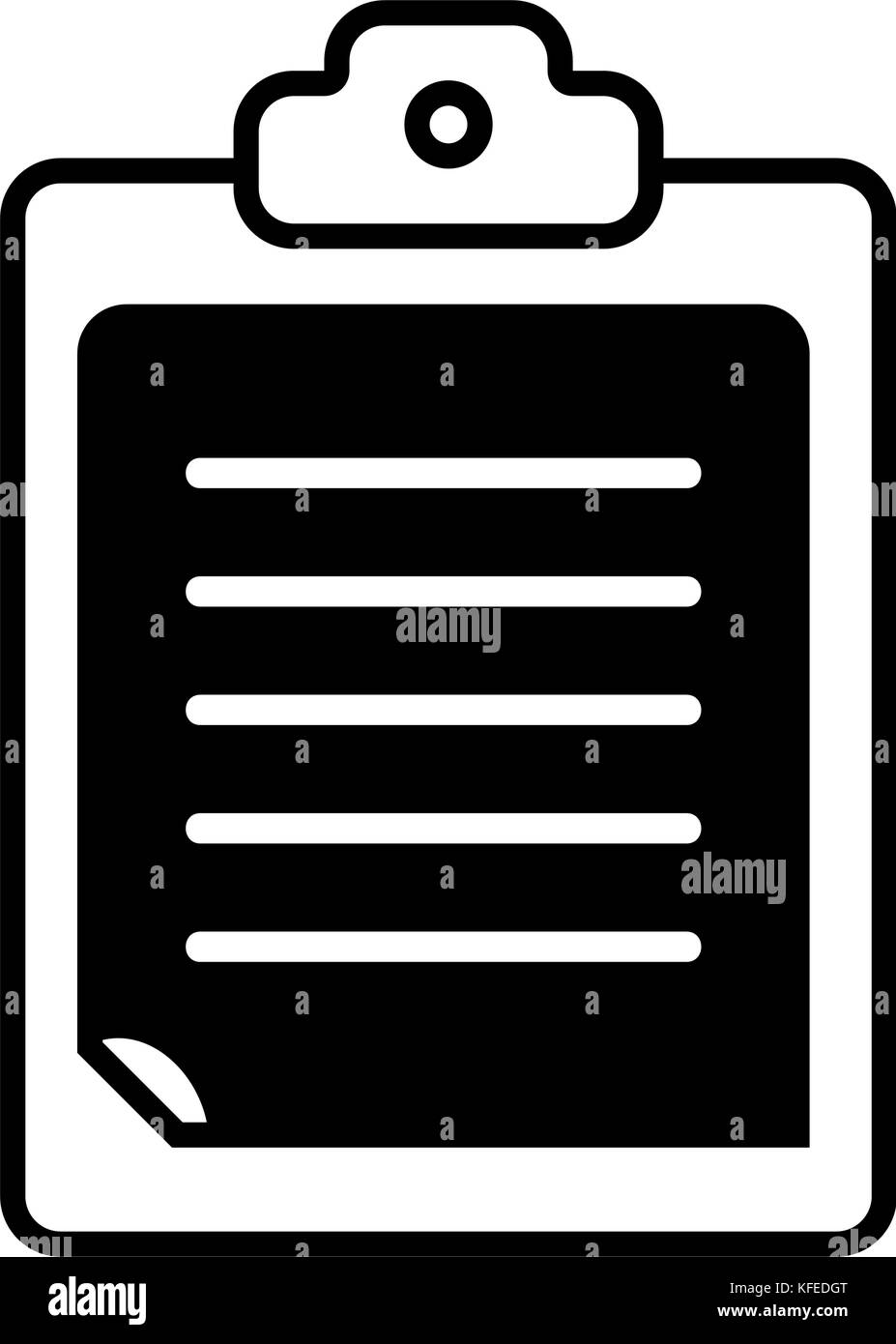 contour check list business document in the clipboard design Stock ...