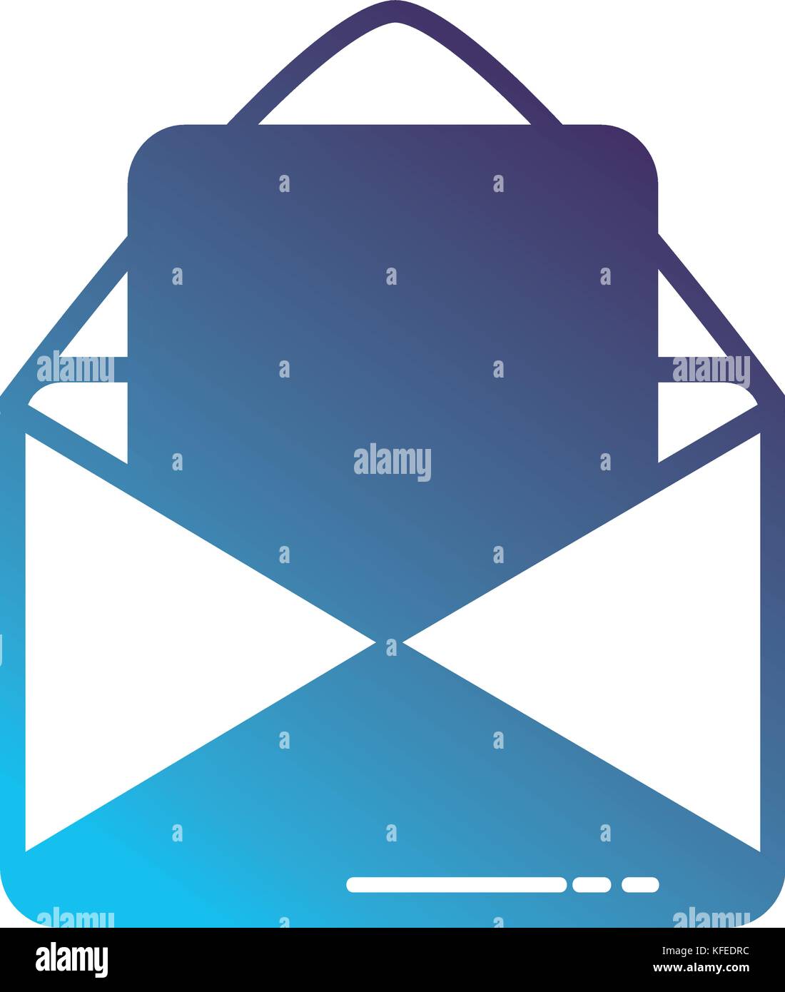 silhouette card message with letter document information Stock Vector ...