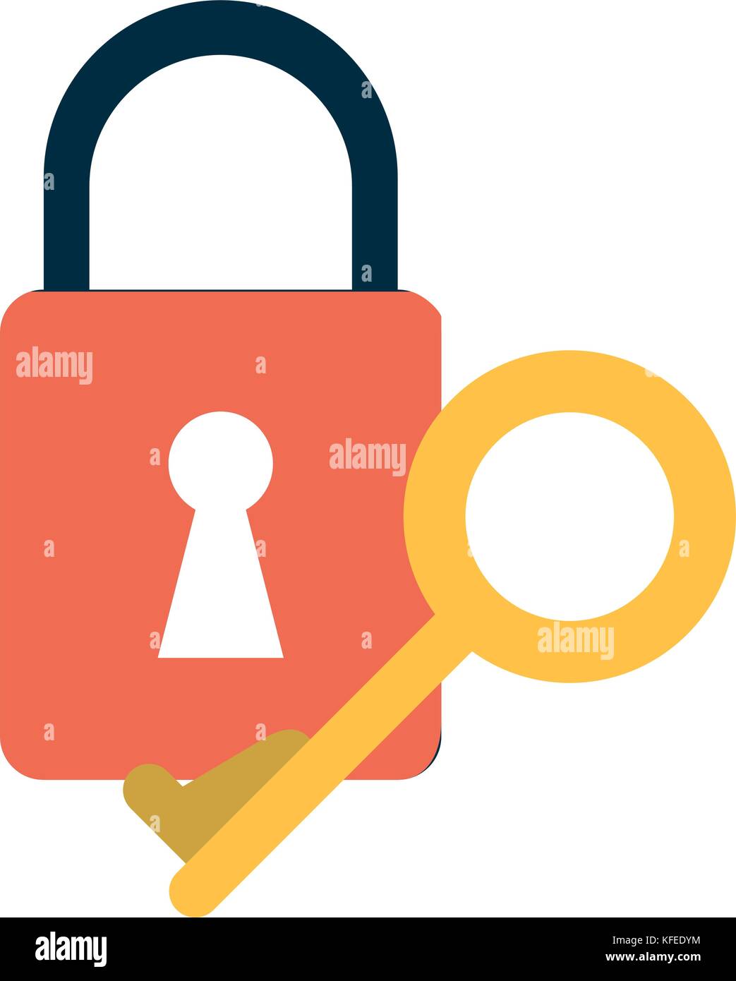safety lock with key icon image Stock Vector Image & Art - Alamy