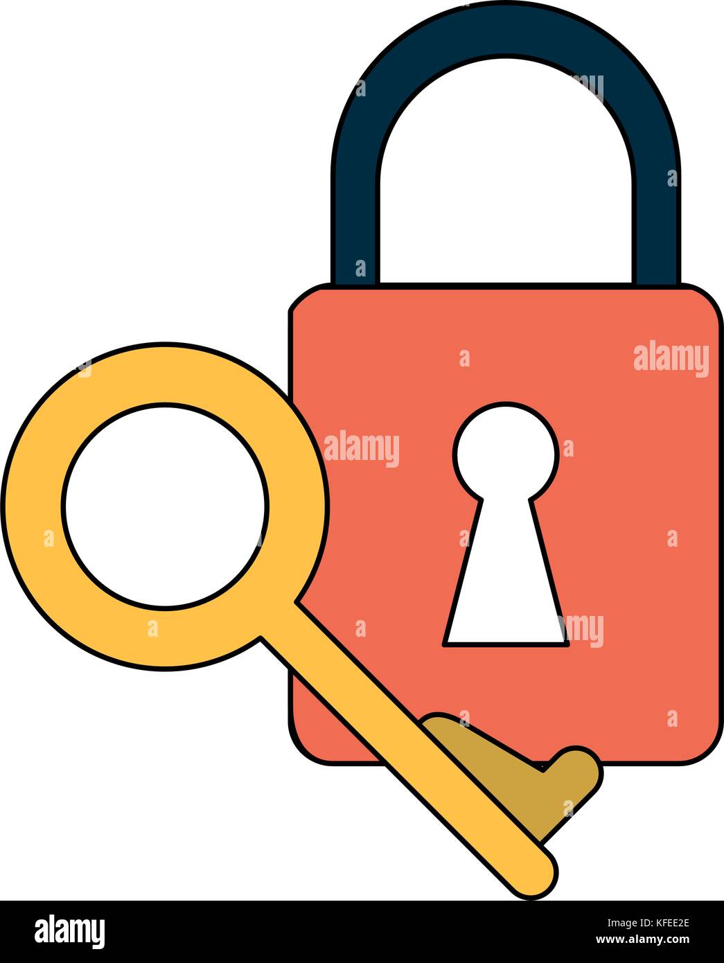 safety lock with key icon image Stock Vector Image & Art - Alamy