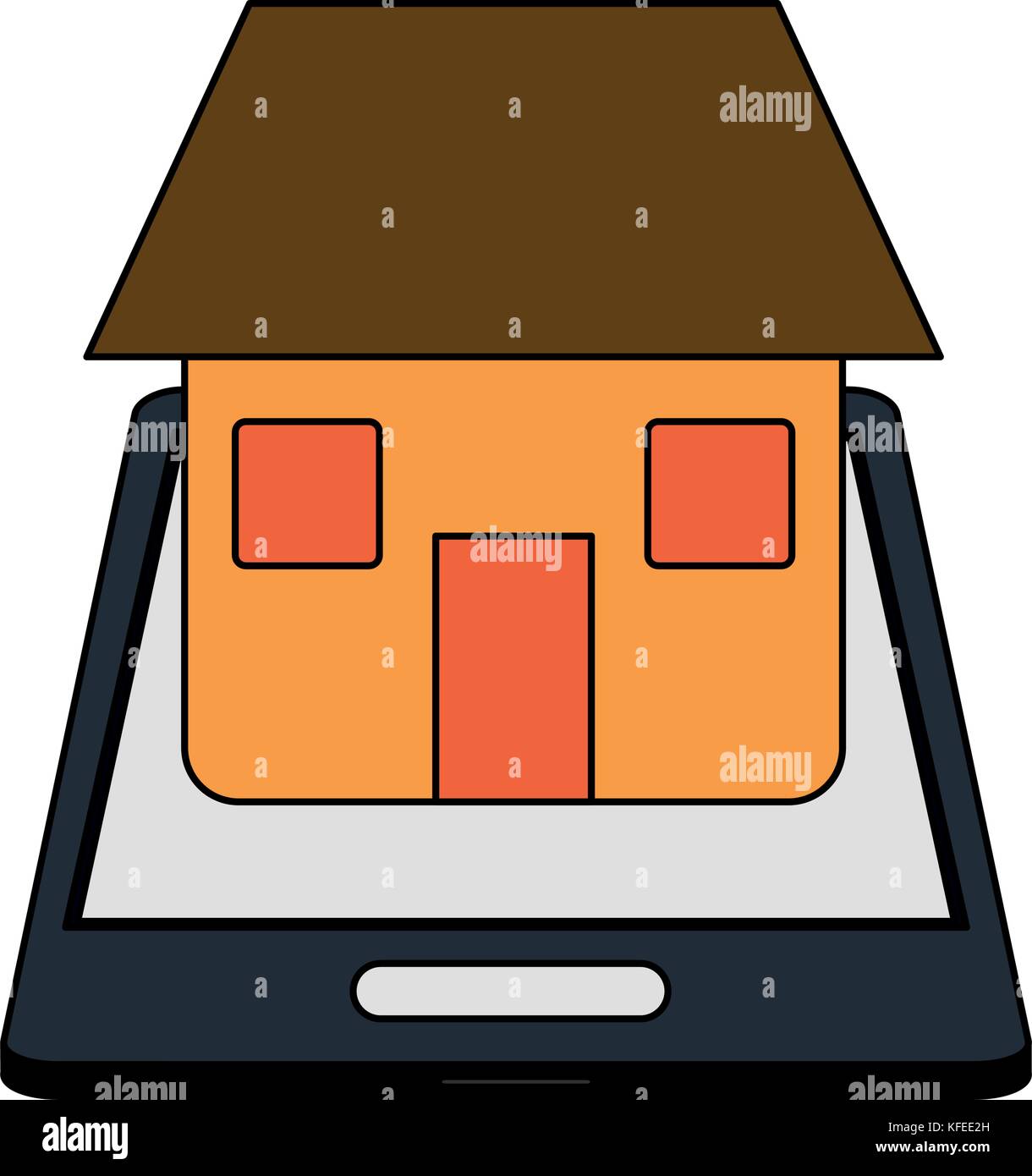 house on cellphone screen icon image Stock Vector Image & Art - Alamy