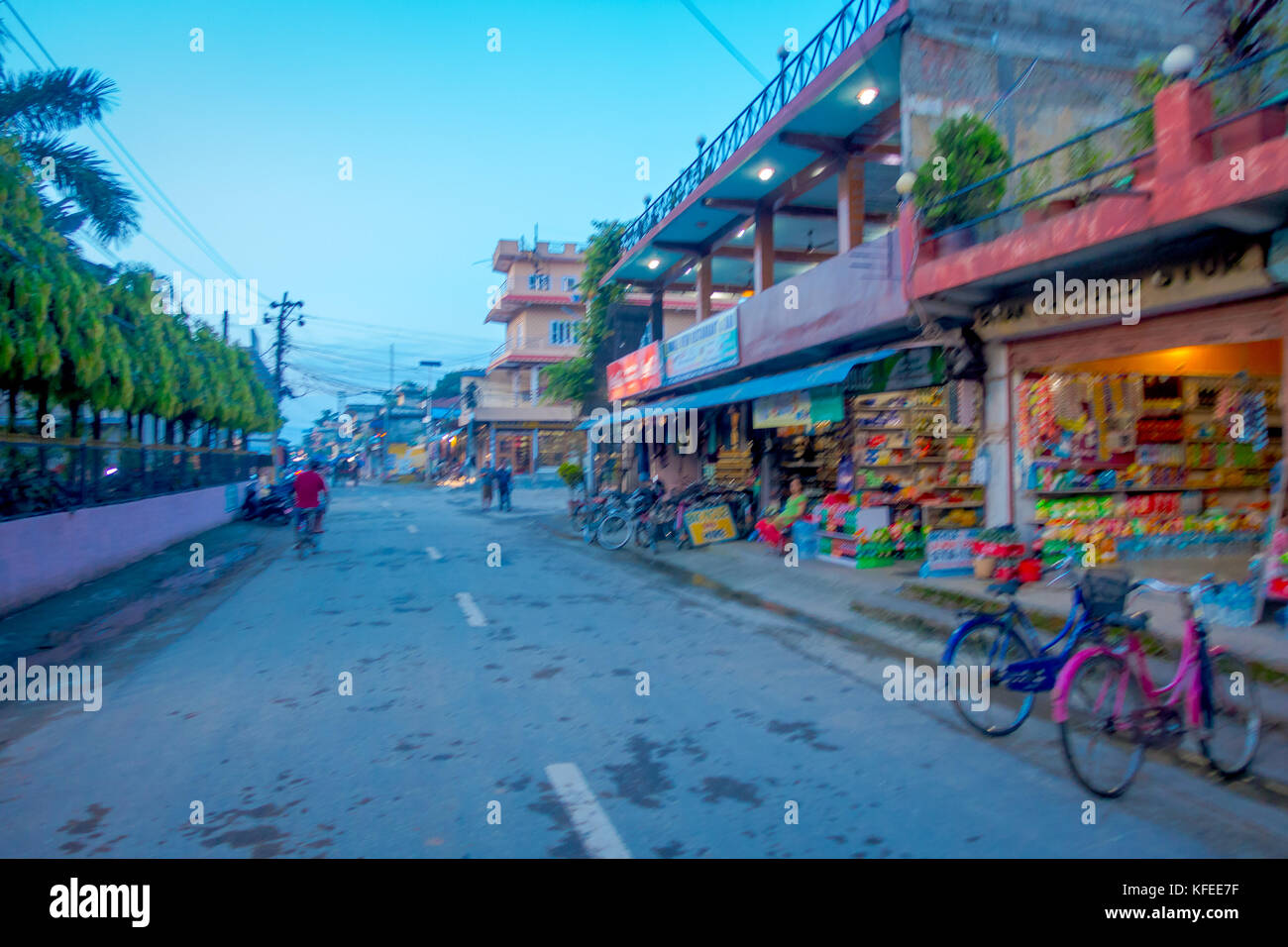 CHITWAN, NEPAL - NOVEMBER 03, 2017: Close up of a store market with ...
